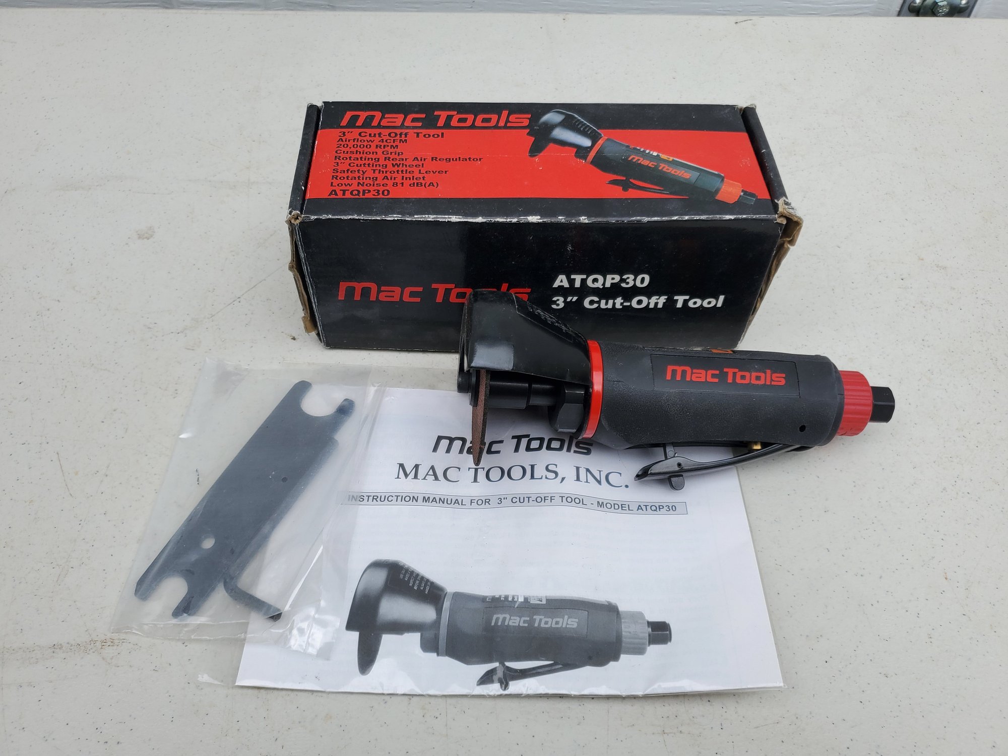 New MAC Tools Model ATQP30 3" Cut Off Air Tool #1969355 | Auctionninja.com