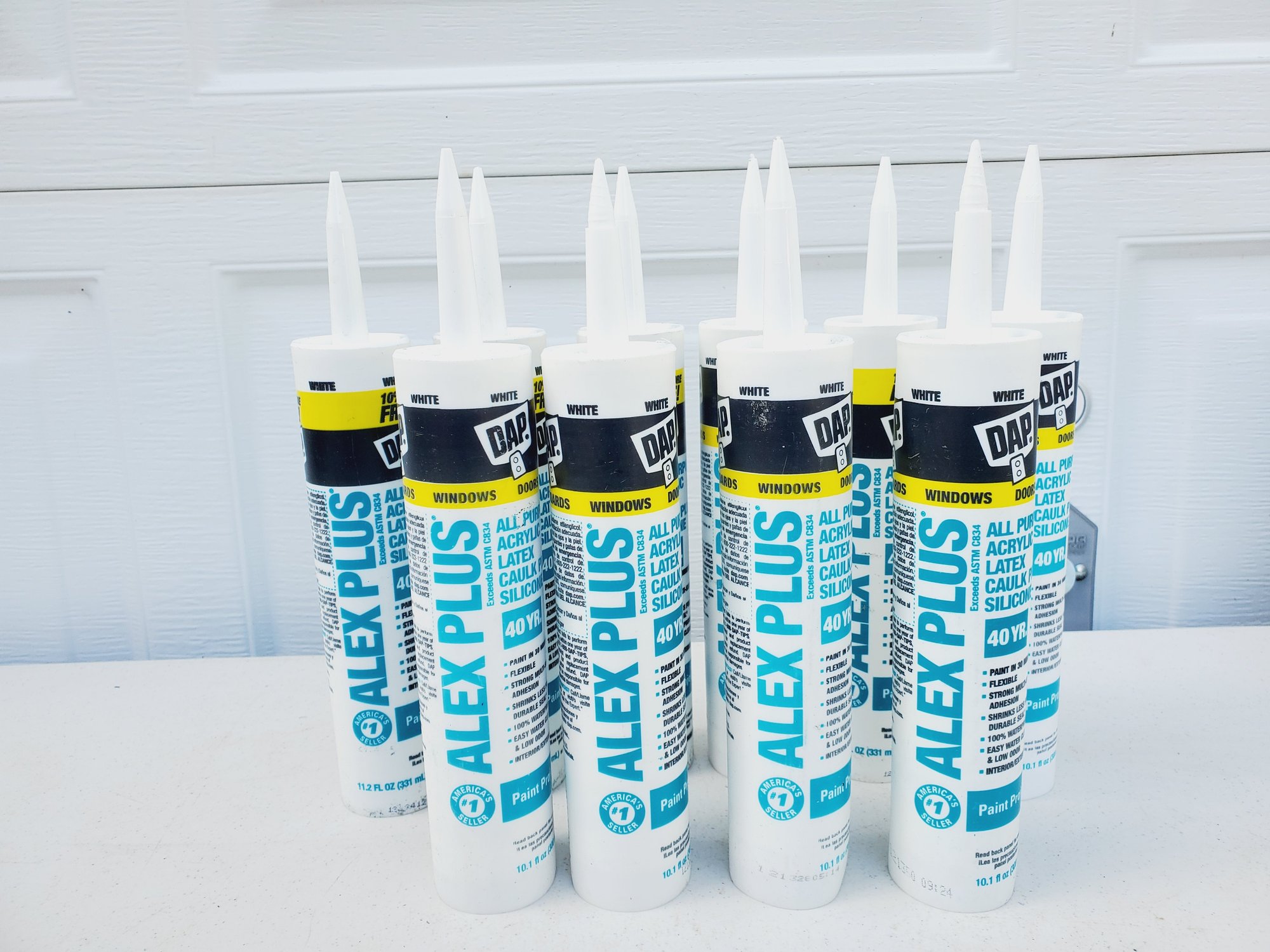 Ten New DAP Alex Plus White All Purpose Acrylic Latex Caulk Tubes ...