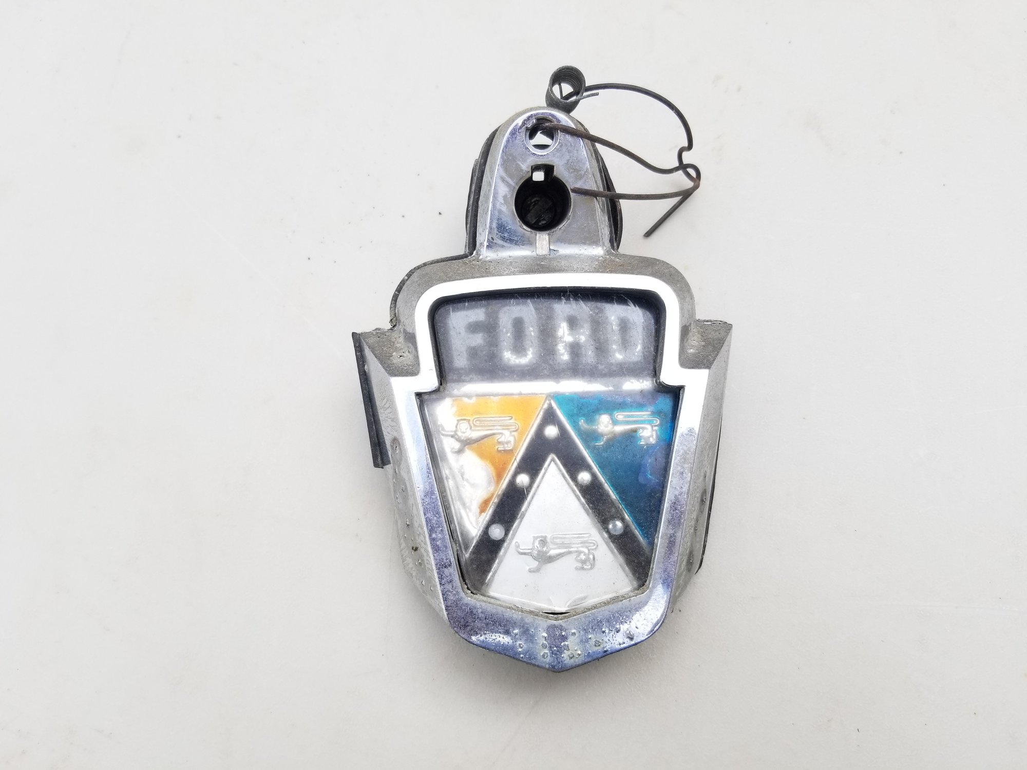 Vintage Original 1950s Ford Emblem Automobile Hood Chrome Ornament ...
