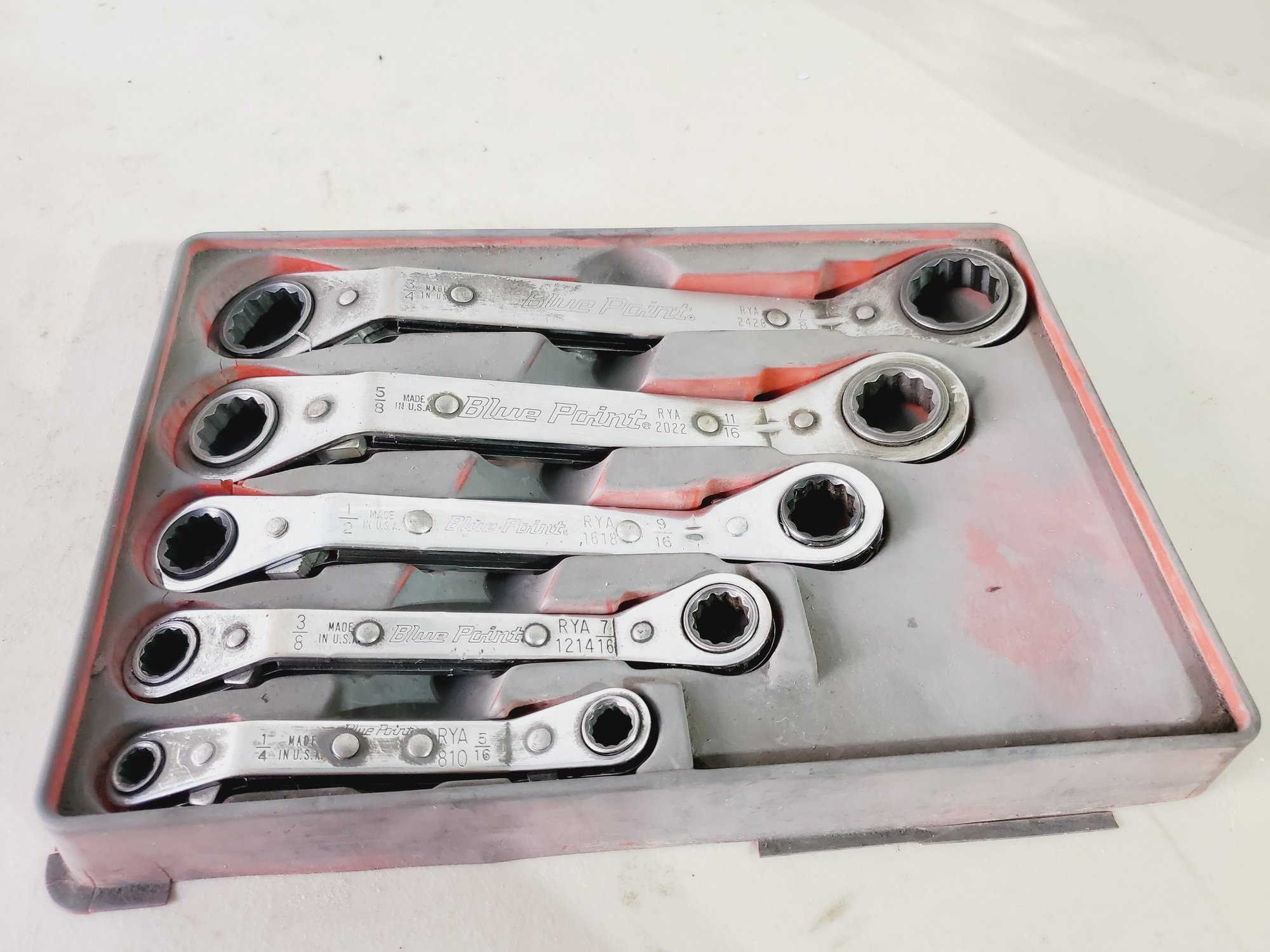 BLUE POINT Five Piece Ratchet Wrench Set - 1/4 To 7/8 #2000541 ...