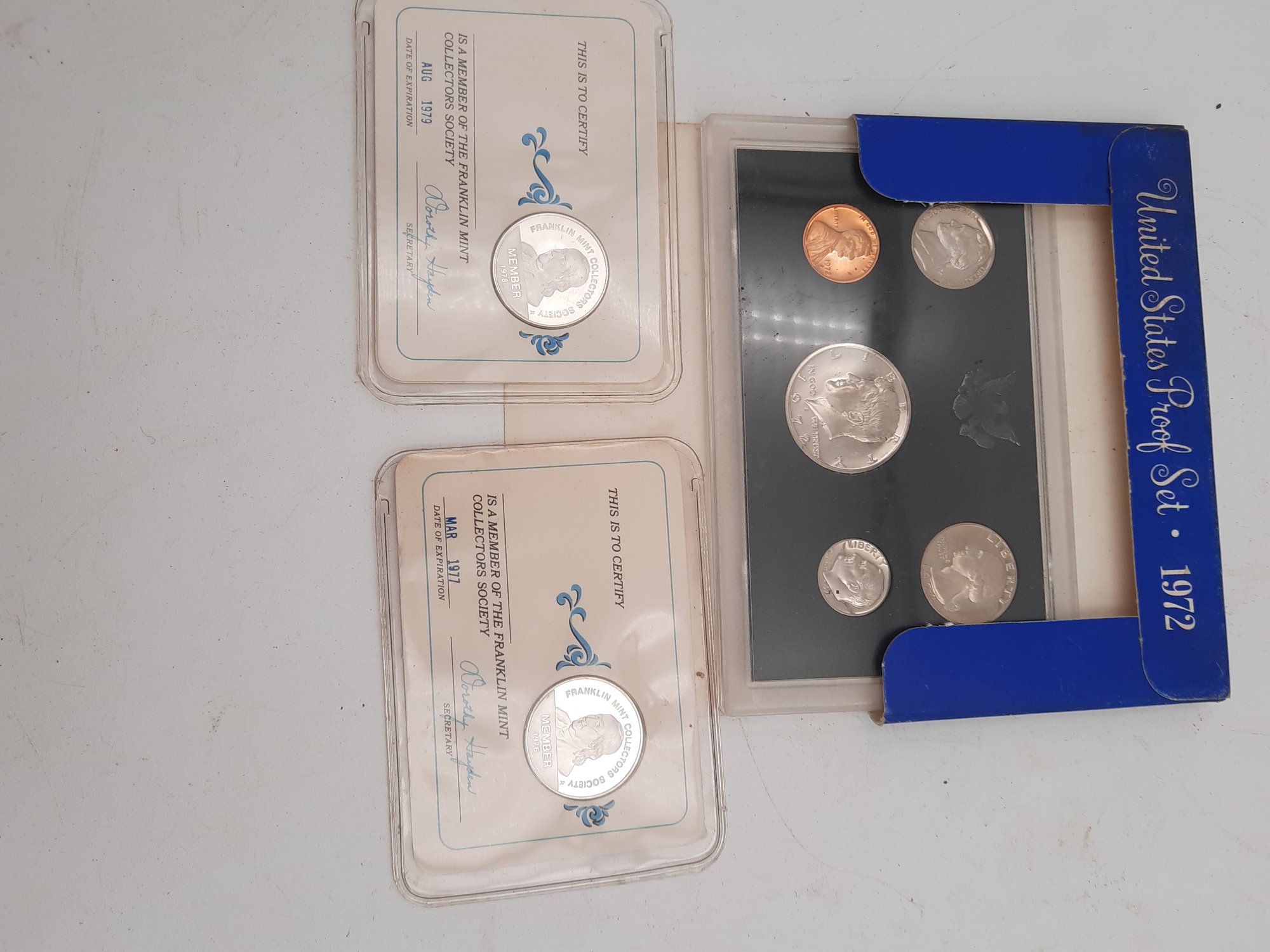 1972 Proof Set Plus 2 Franklin Mint Coins #2005554 | Auctionninja.com