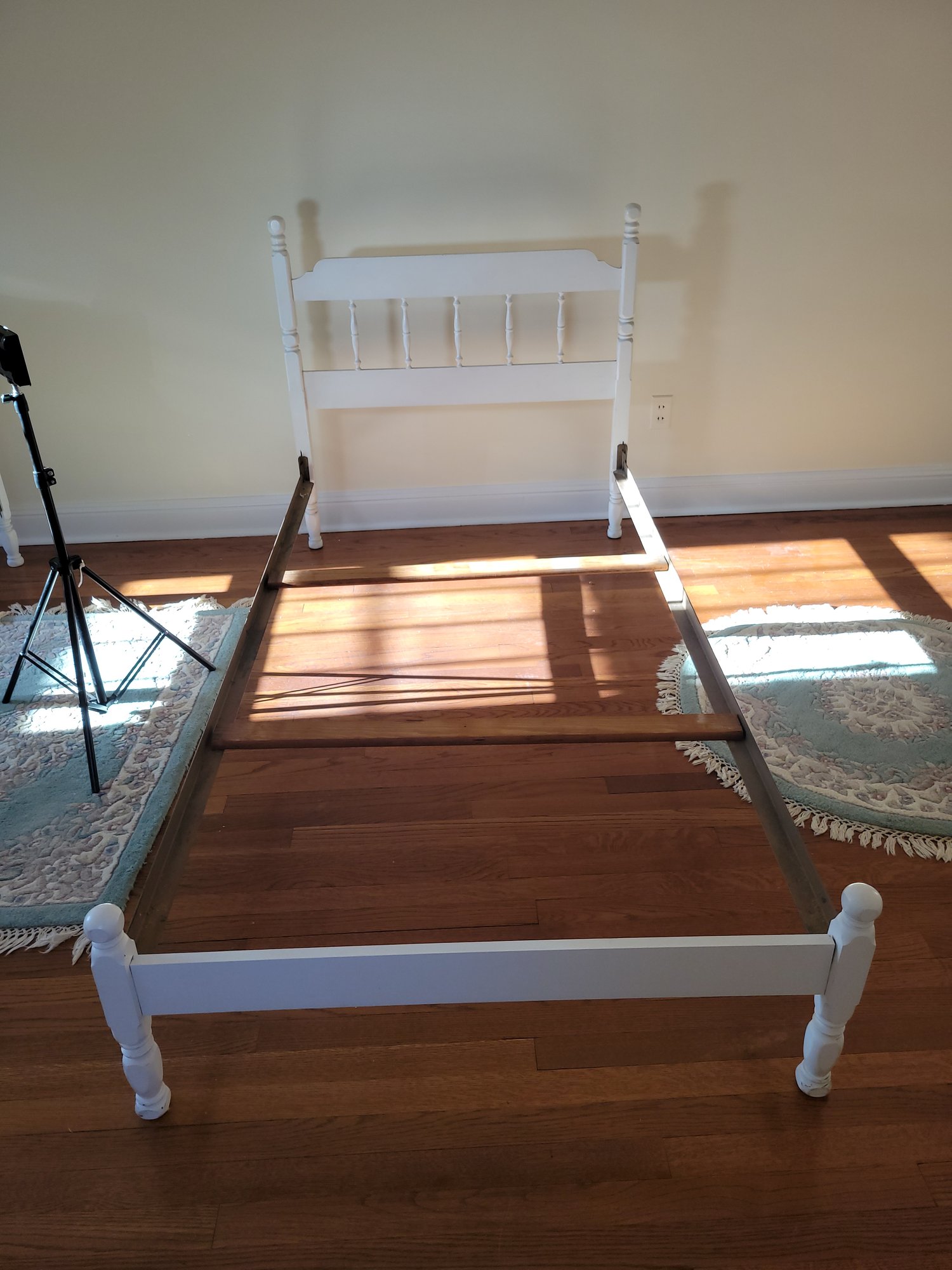 White Twin Bed Frame . Headboard / Slats /Side Rails Footboard. #1 Of 2 ...