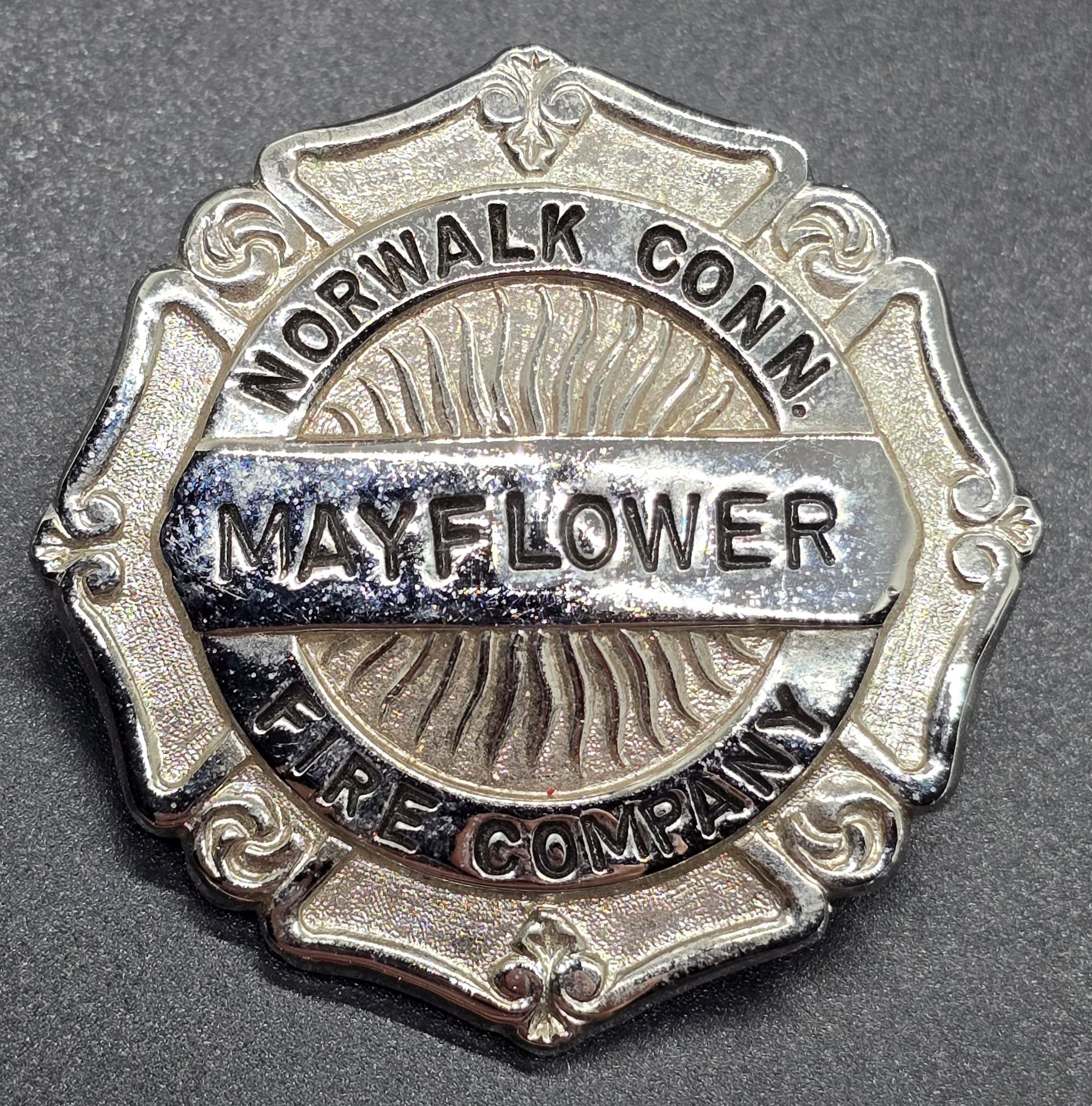 Vintage Norwalk Mayflower CT Fire Dept. Badge #2036382 | Auctionninja.com