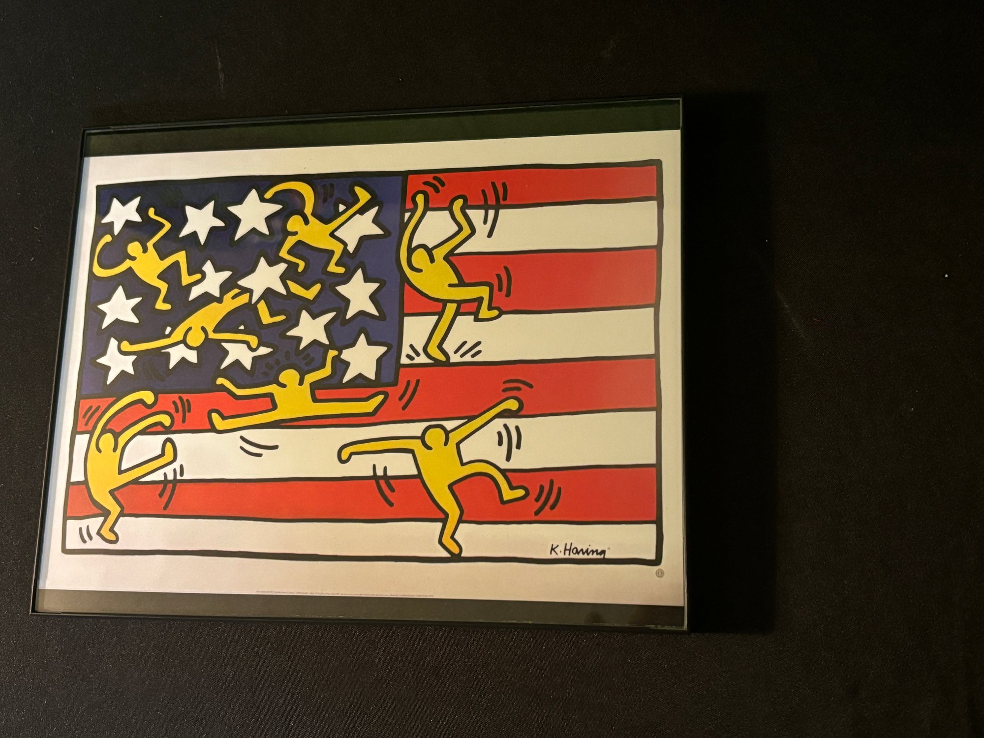 Keith Haring "American Flag" Reproduction Print In Glass Format Frame 8 ...