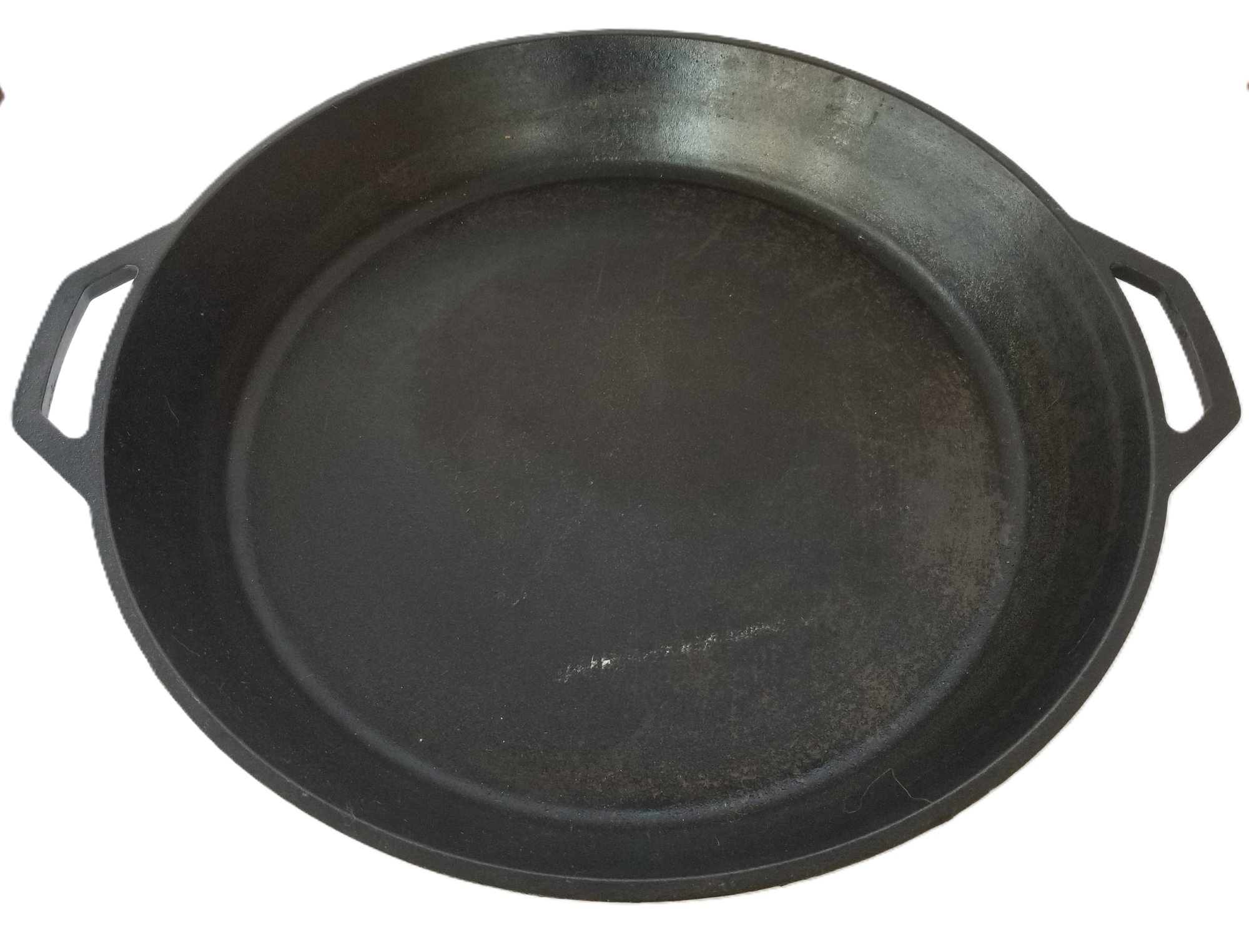 Extra Large Lodge Cast Iron Skillet Campfire/Oven Pan With Dual Assist ...