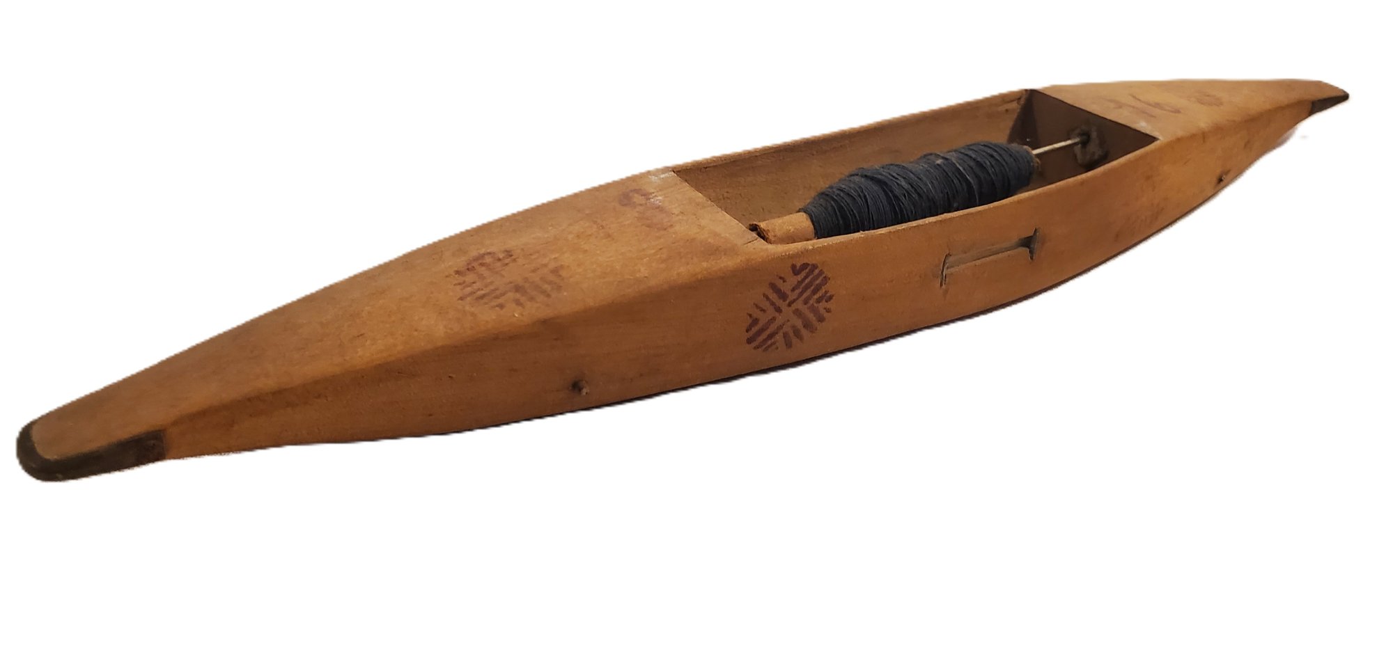 1896 Antique Joh. Carlsson Hand Carved Wooden Boat Shuttle Old Swedish ...