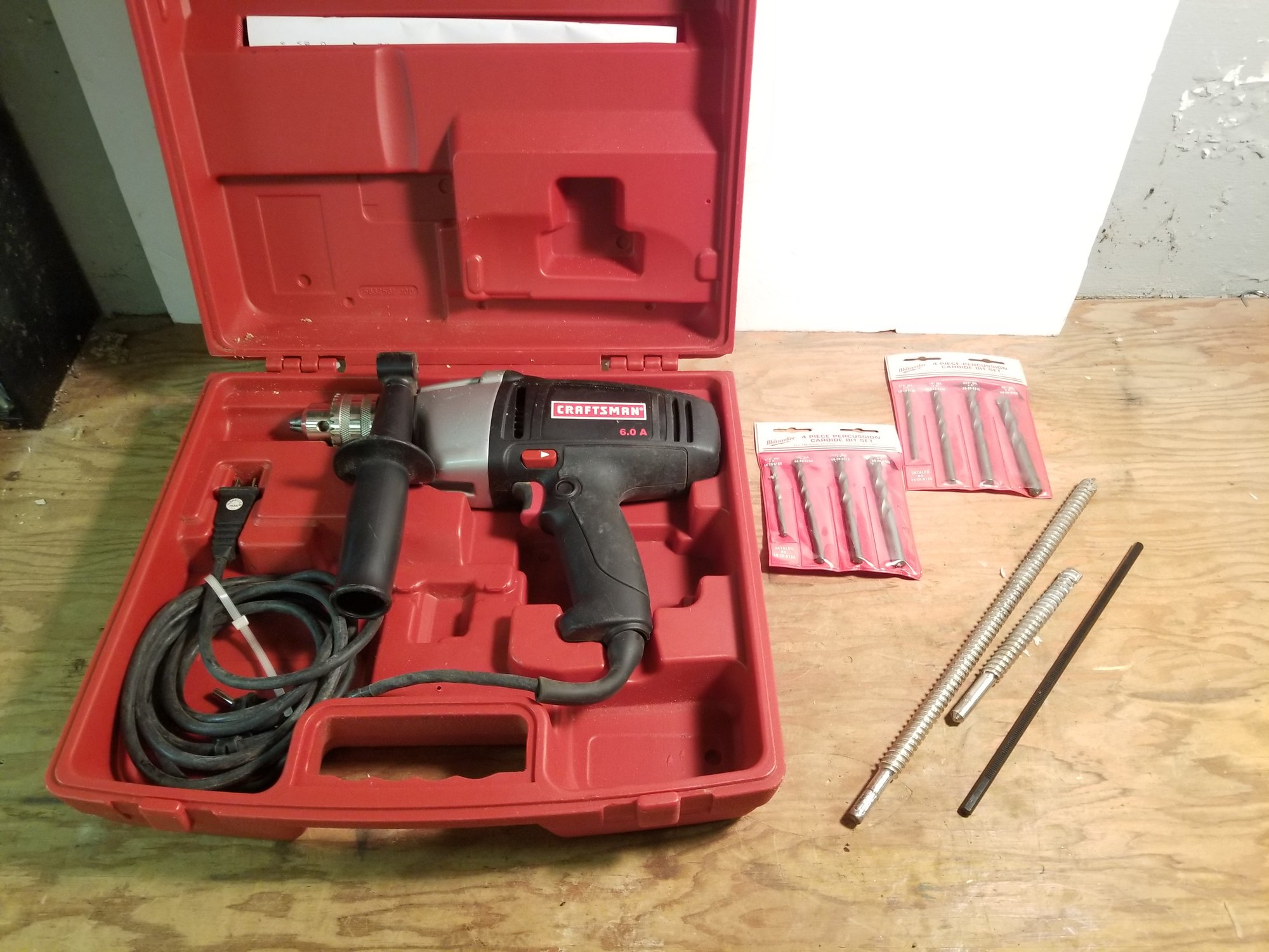 Craftsman 1/2-Inch Corded Hammer Drill With Bits Model 315.101460 In ...