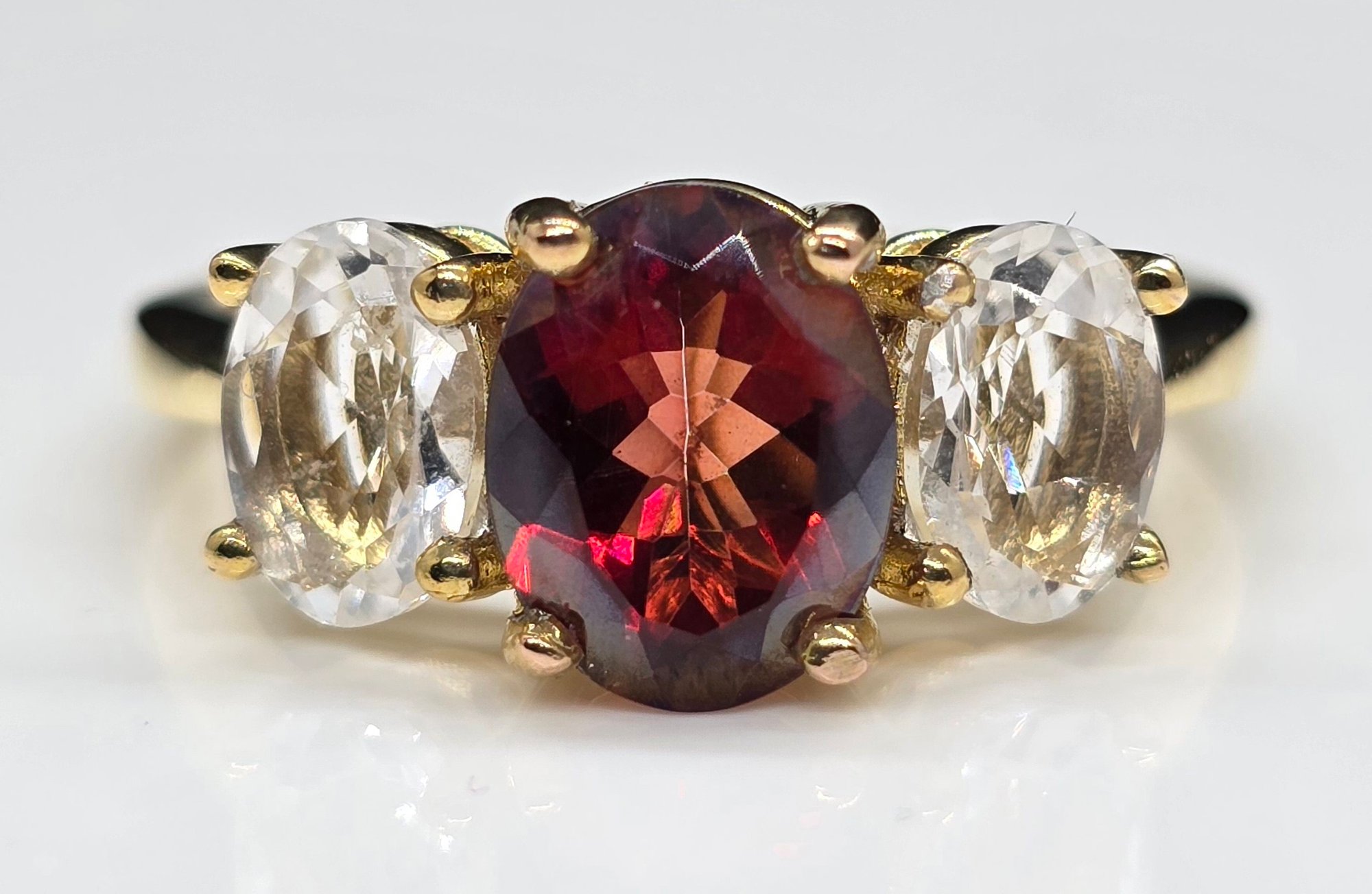 Red Labradorite, Petalite, 18k Yellow Gold Over Sterling Ring #2056732 ...