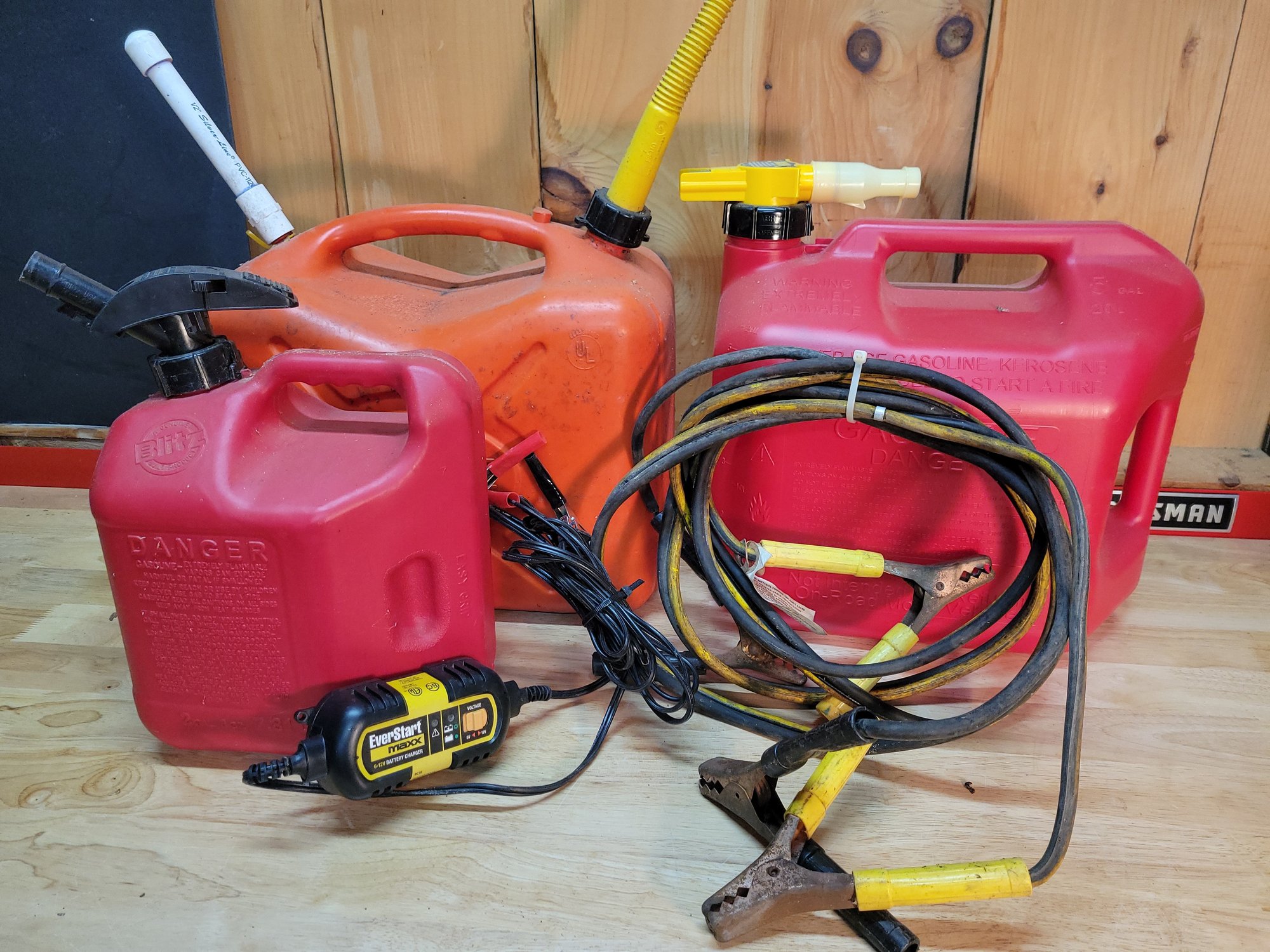 Gas Can / Trickle Charger / Jumper Cable Group - A Trifecta ! #2065421 ...