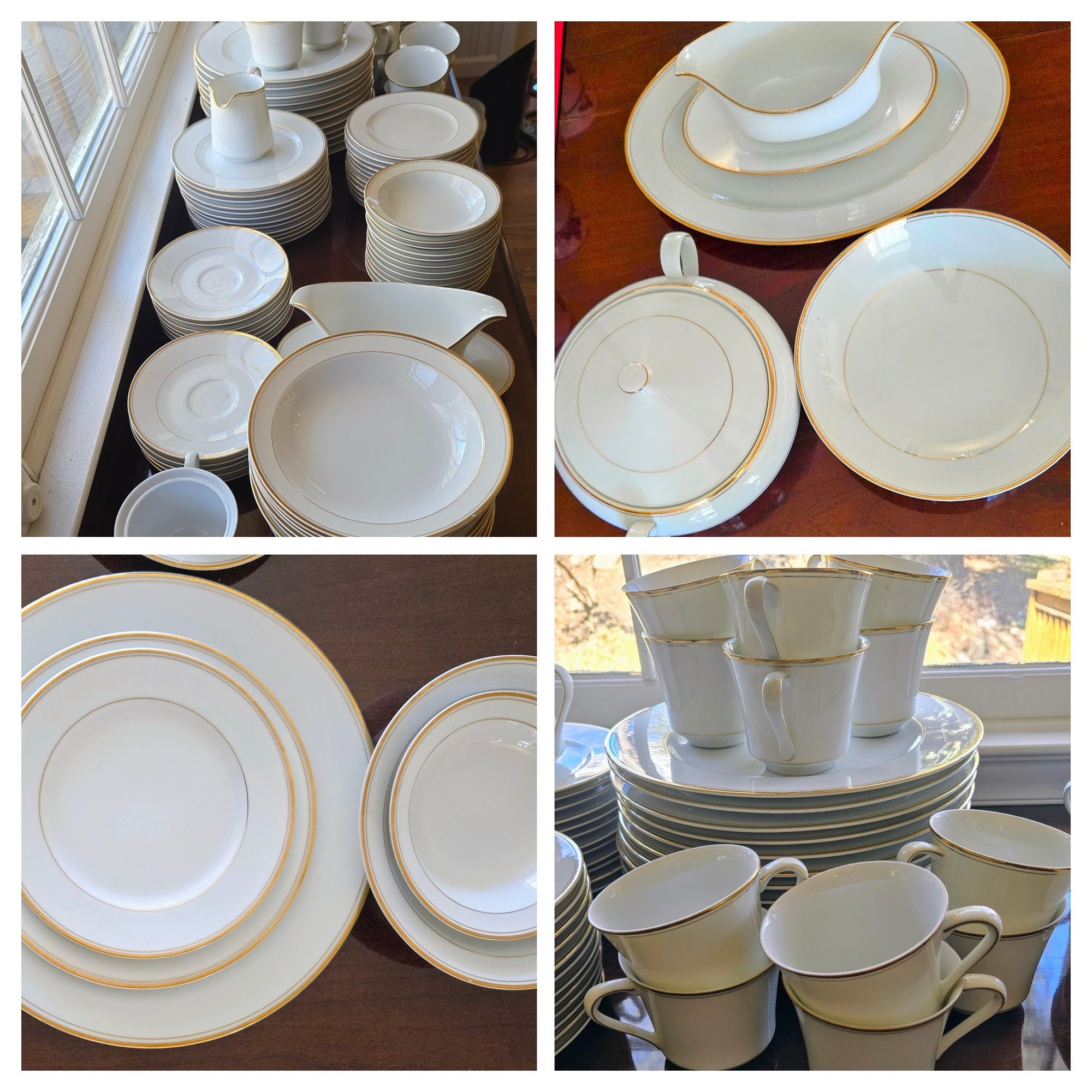 Entire Dinnerware Set Of 88 Pieces Elegant Gold Trimmed Crown Empire ...