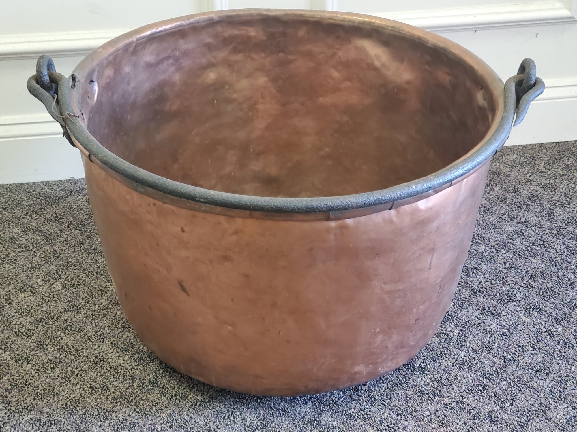 Amazing Antique Primitive Large Heavy Hand Hammered Copper Cauldron Pot ...