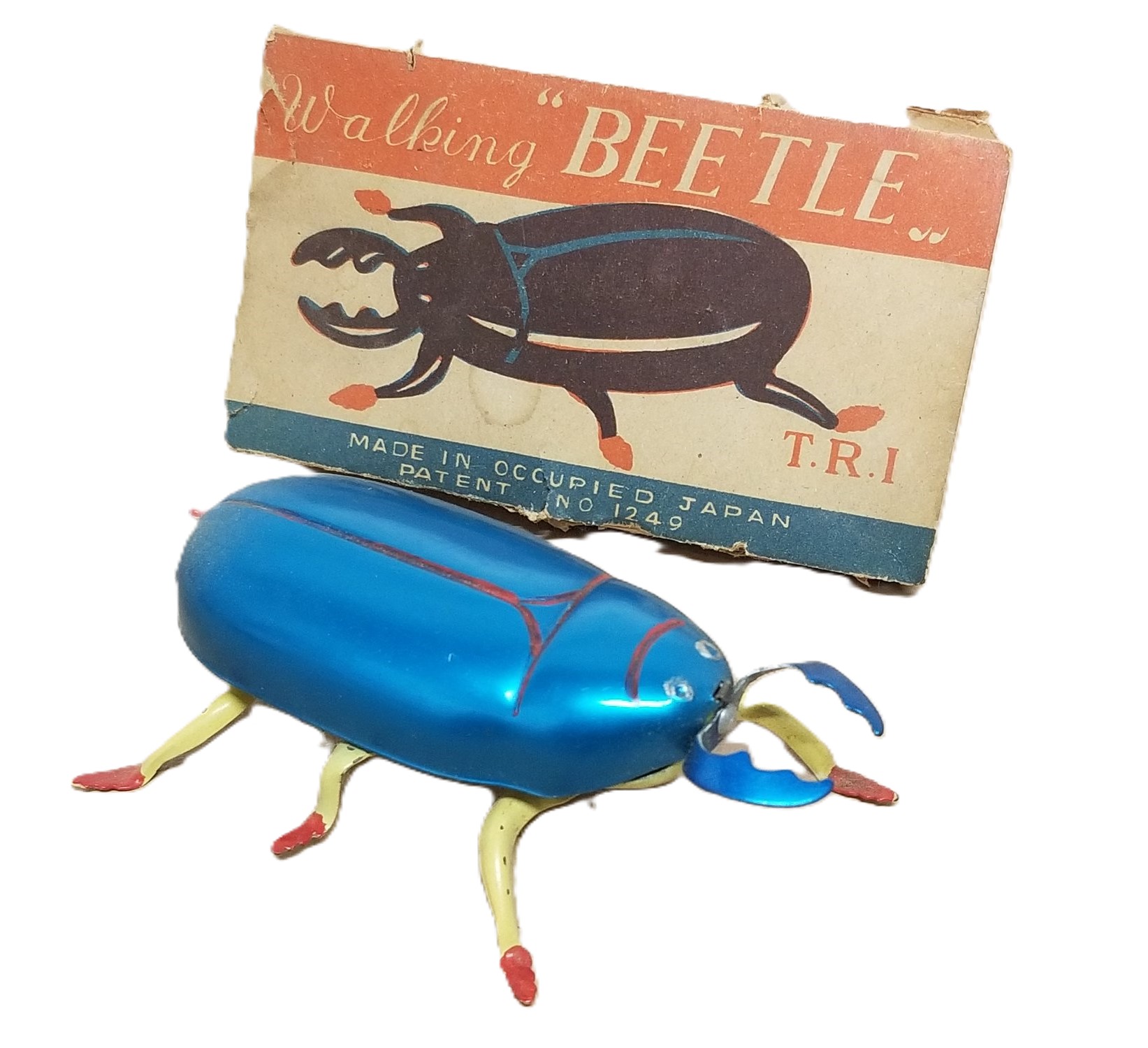 Vintage Tin Toy "Walking Beetle" With Its Original Box Made In Occupied ...