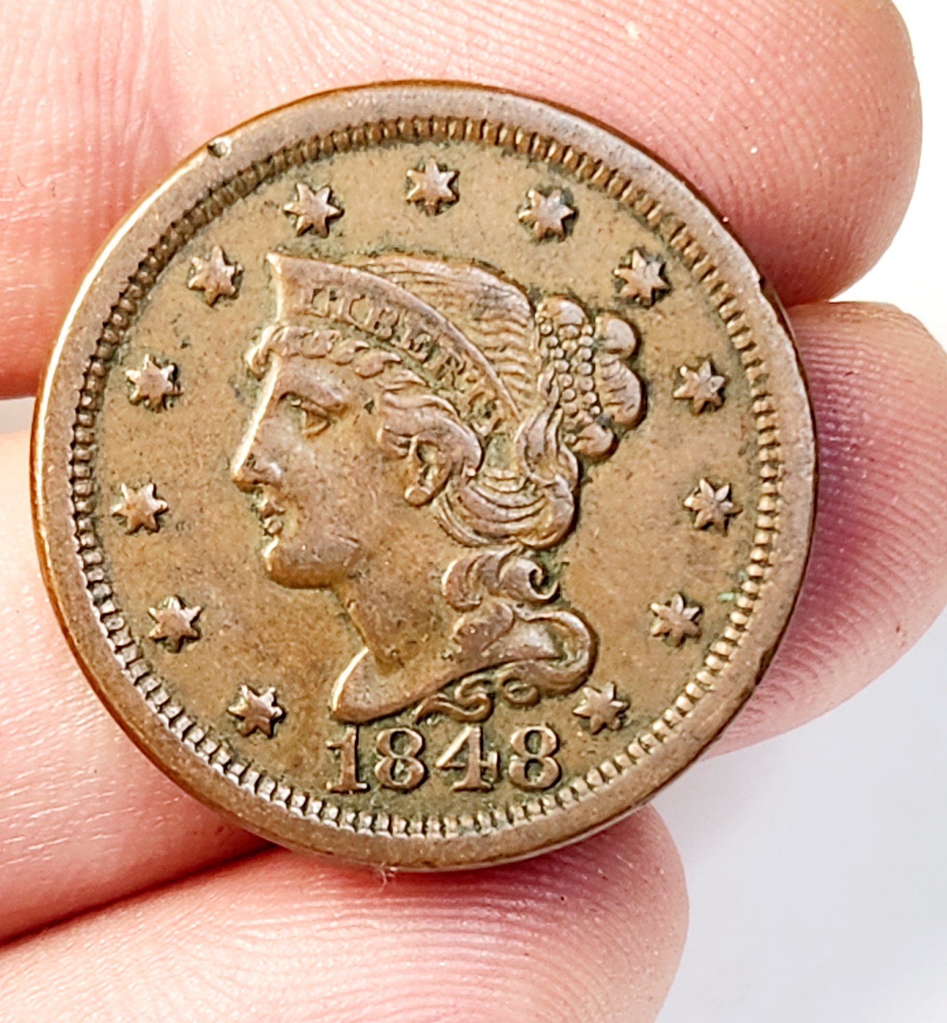 1848 Large Cent In PCGS Slab (vf Detail) 177 Years Old #2096969 ...