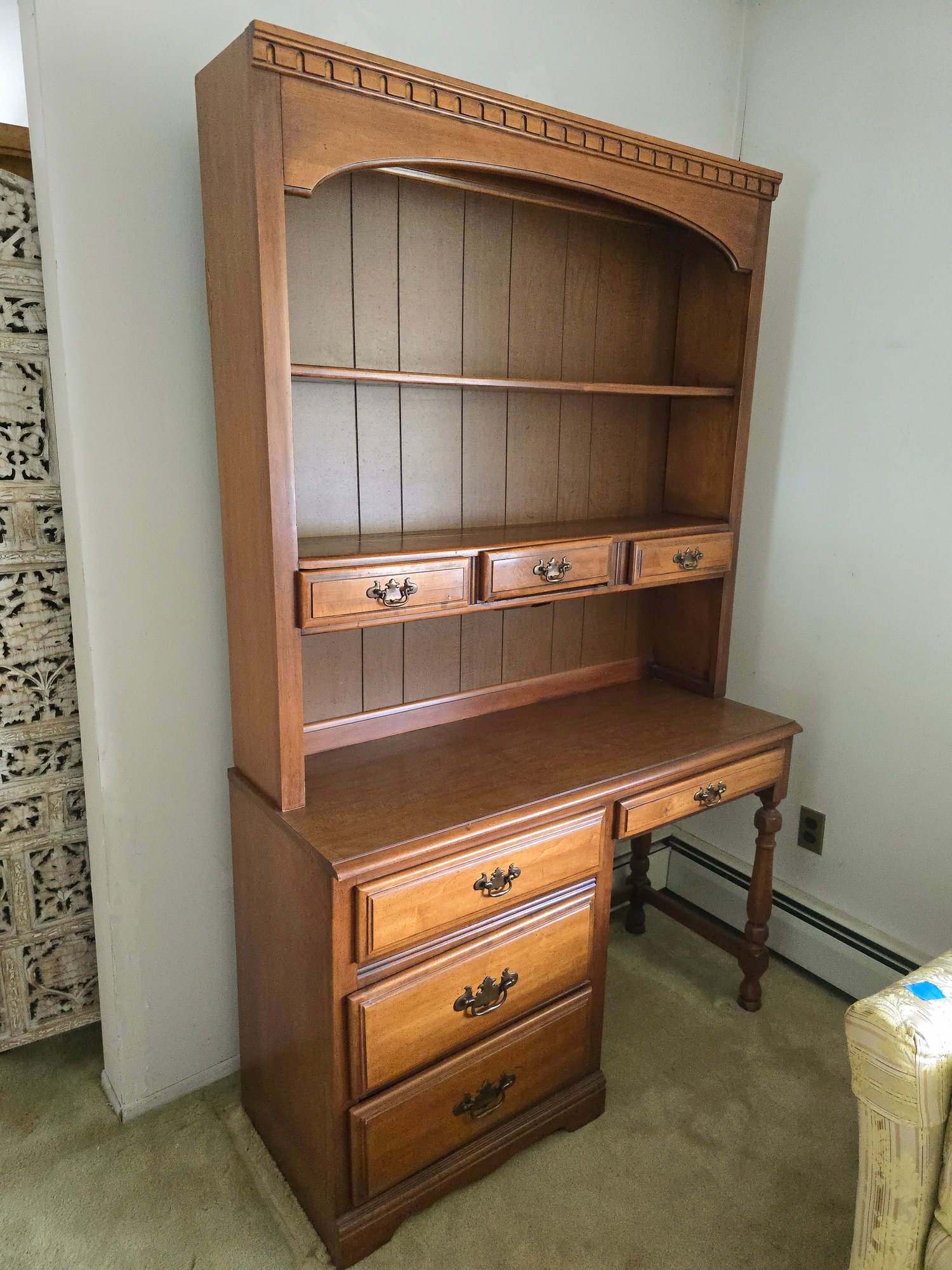 Young Hink FURNITURE Solid Knotty Pine Country French 42 Writing Desk W ...