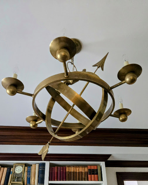 Phenomenal Spherical Armillary Brass 6-arm Ceiling Mount Light Fixture ...