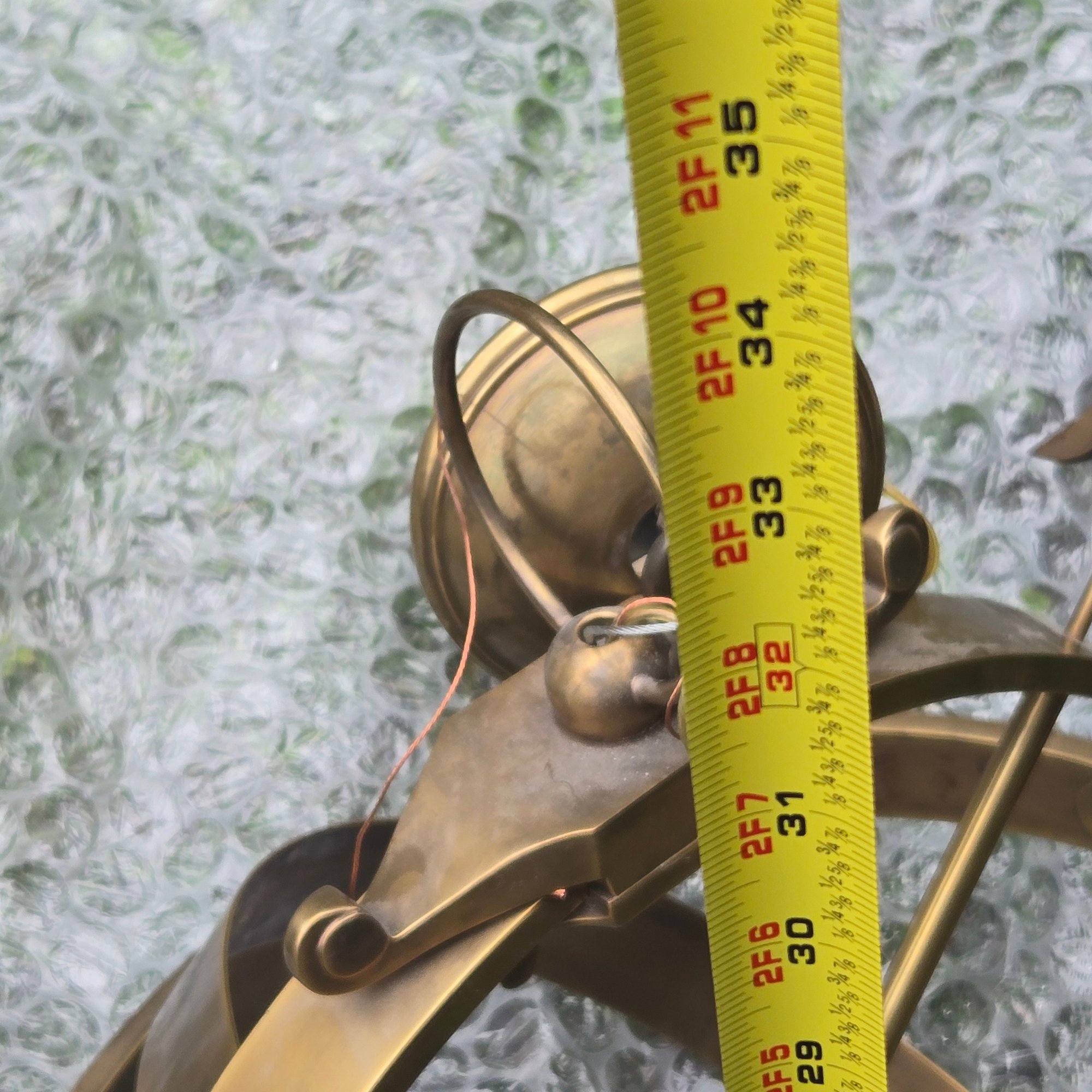 Phenomenal Spherical Armillary Brass 6-arm Ceiling Mount Light Fixture ...