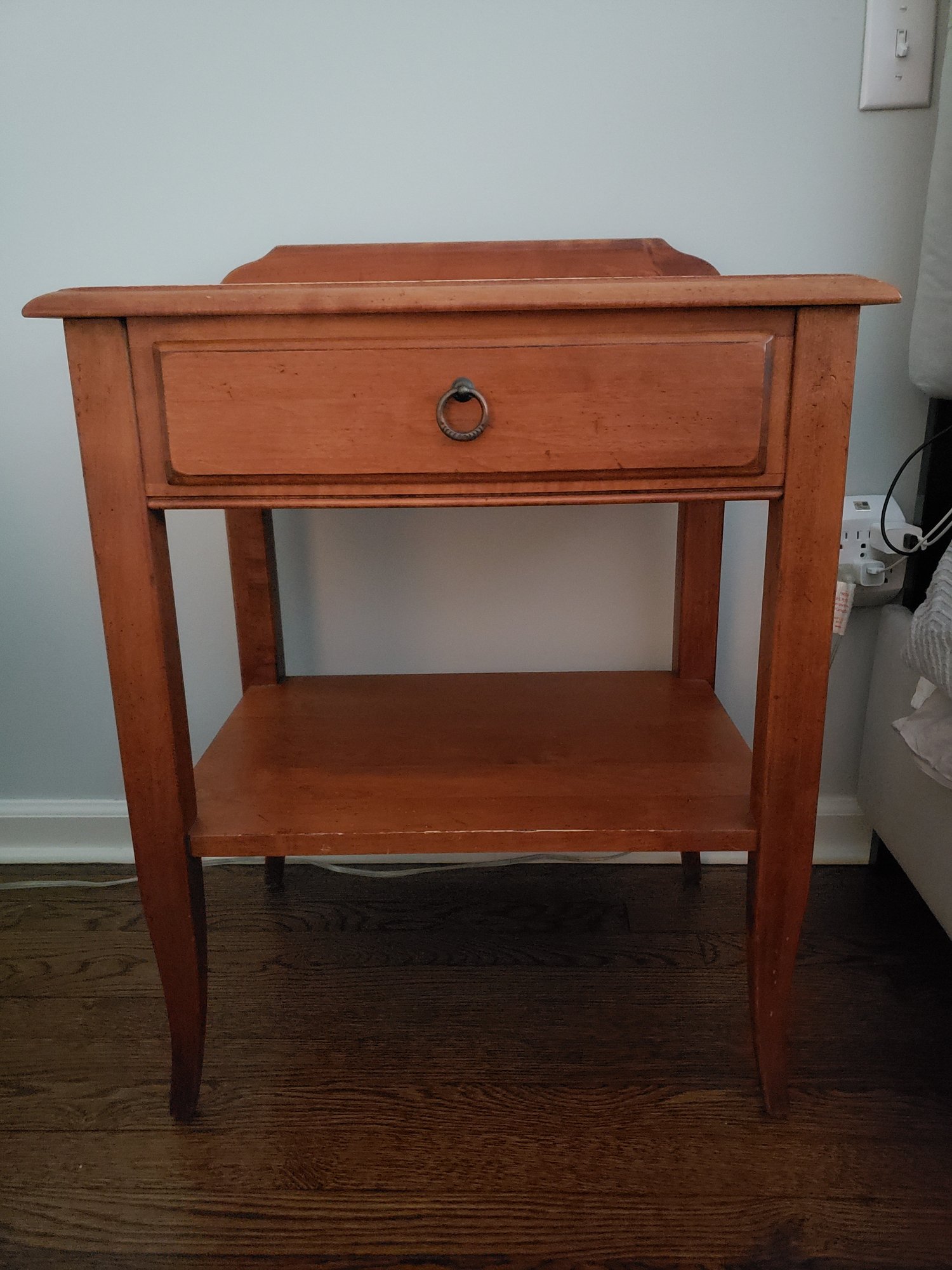 Pair Of Ethan Allen French Country Solid Maple Bedside Table #2135620 | Auctionninja.com