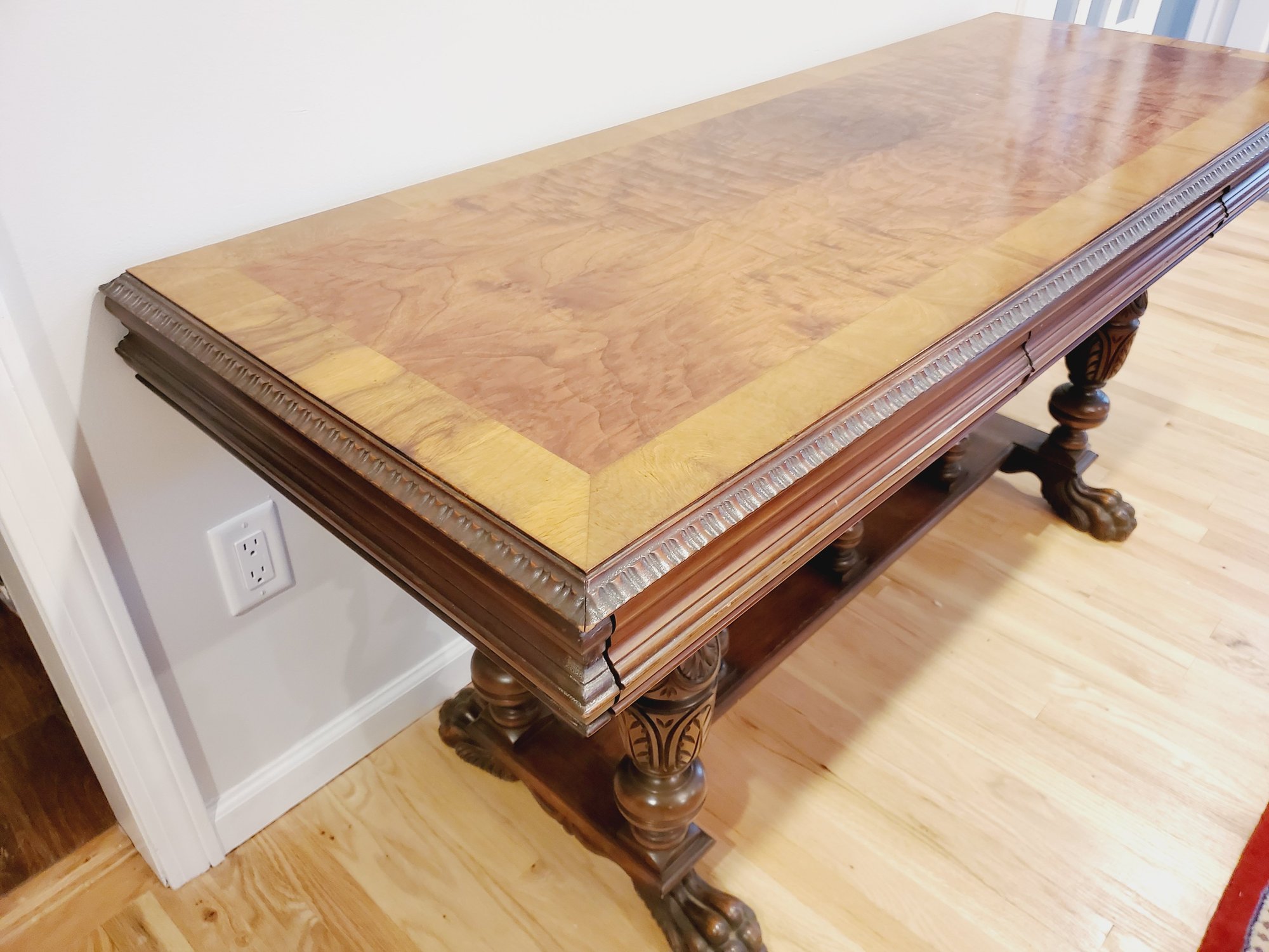 Vintage American Renaissance Extension Library / Dining Table ...