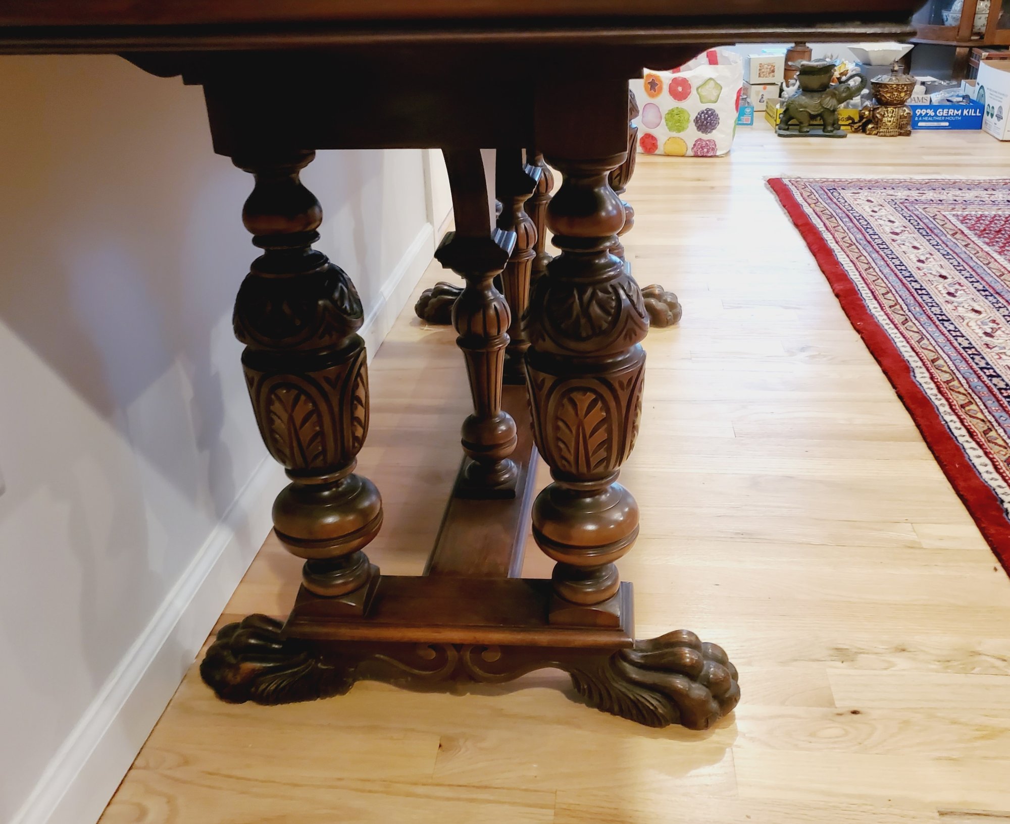 Vintage American Renaissance Extension Library / Dining Table ...