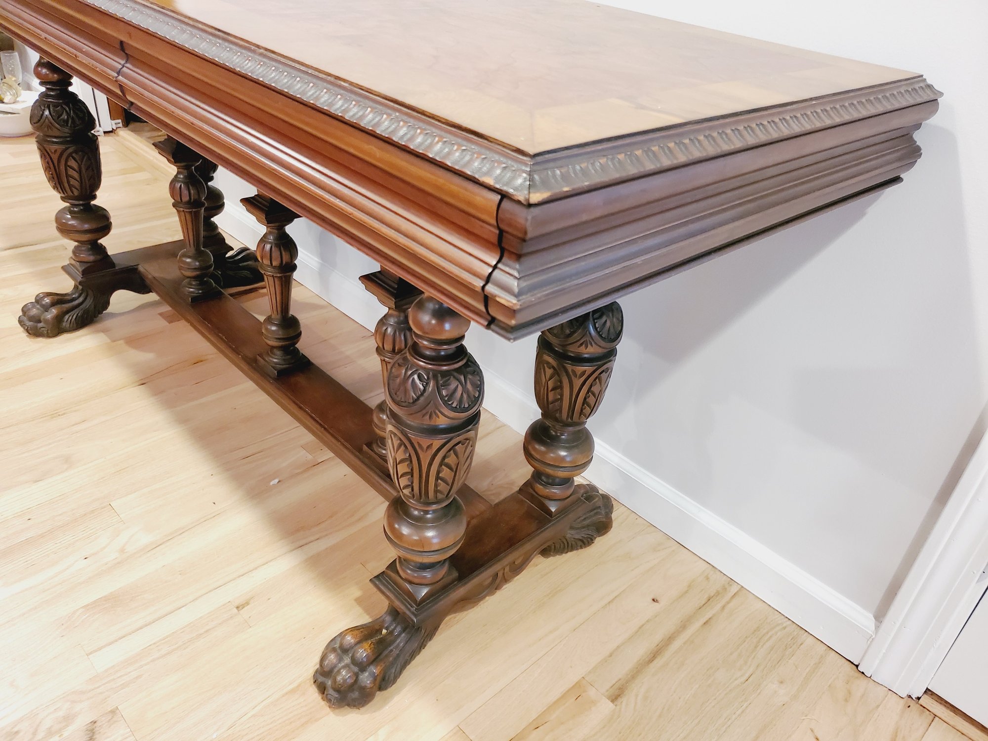 Vintage American Renaissance Extension Library / Dining Table ...