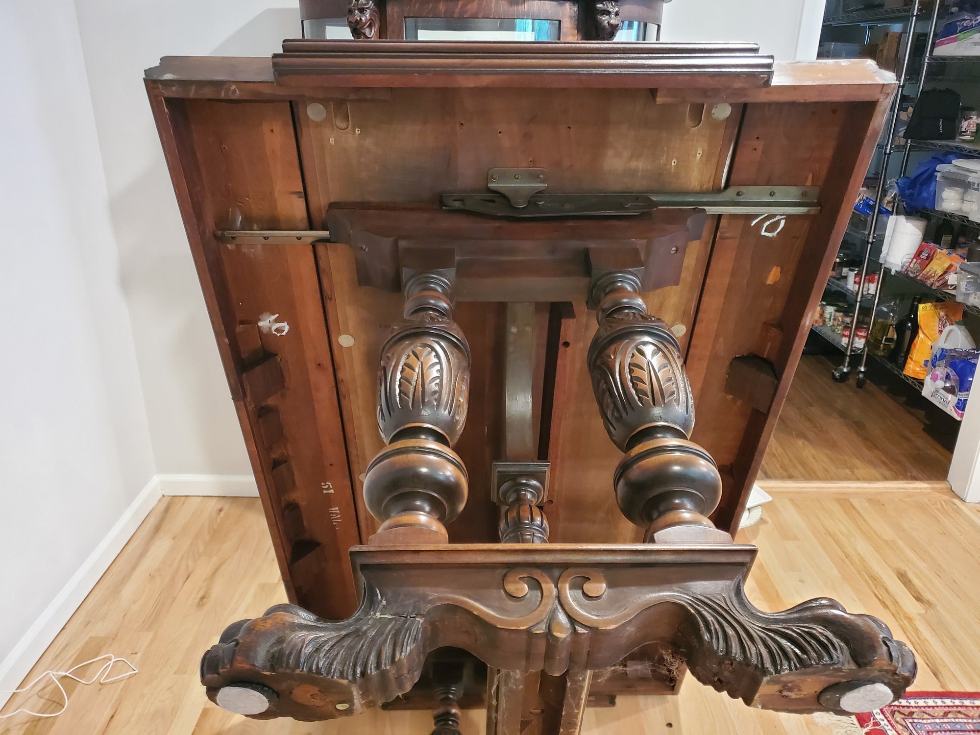 Vintage American Renaissance Extension Library / Dining Table ...