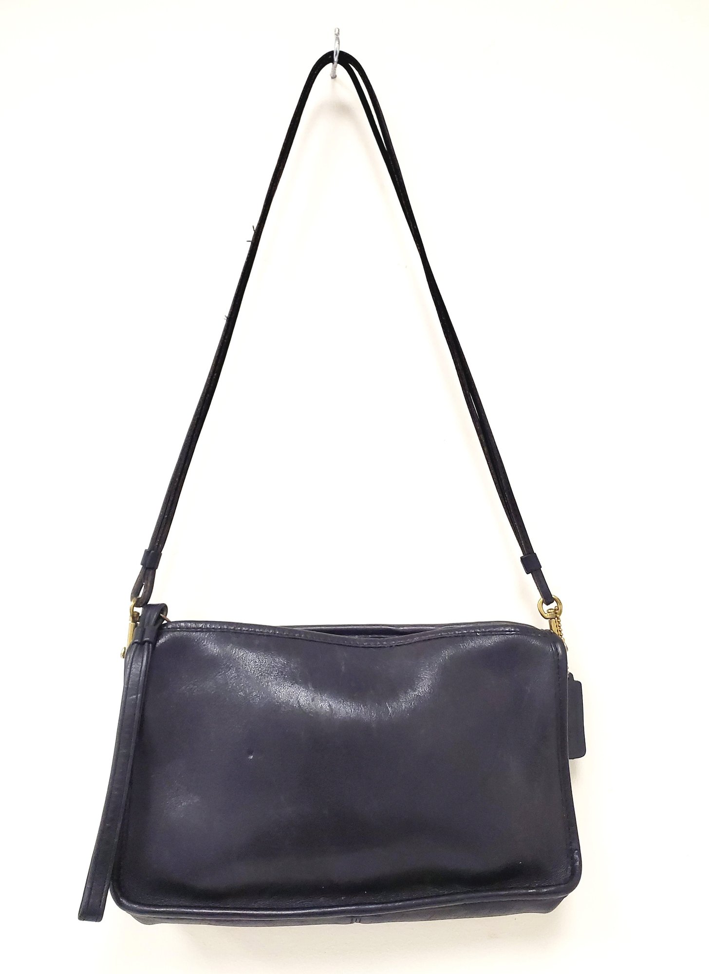 1970s Vintage Coach Essential Black Basic Bag With Double Strap ...