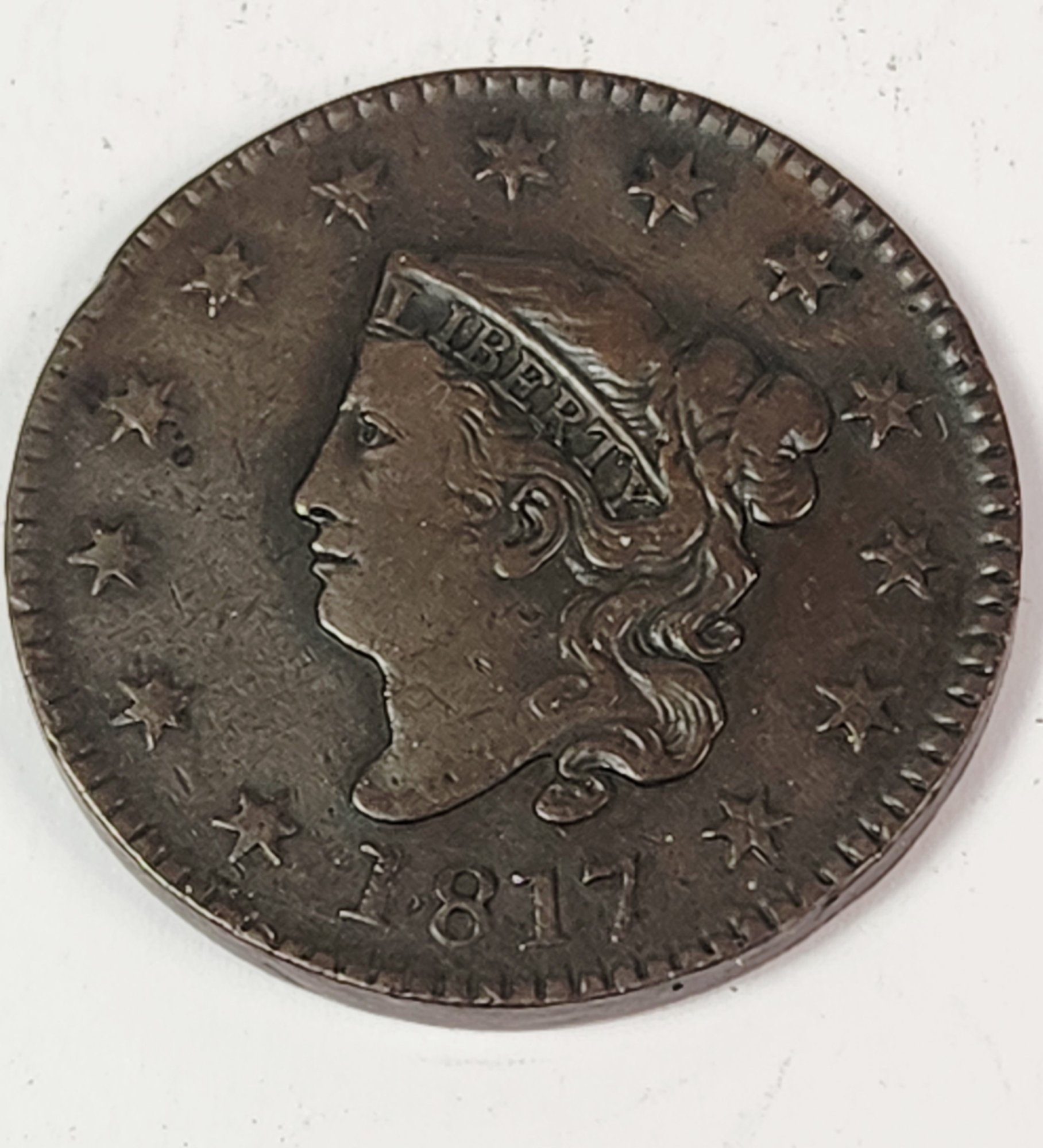 Rare.. 1817 U.S. Large Cent (208 Years Old) #2153237 | Auctionninja.com