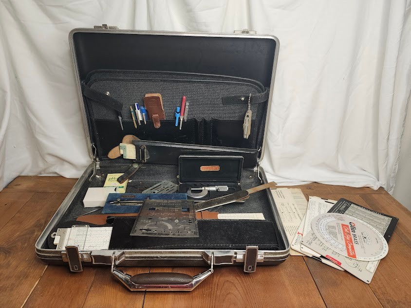 Vintage Hard Shell Briefcase With Drafting Tools & Accessories #2154386 ...