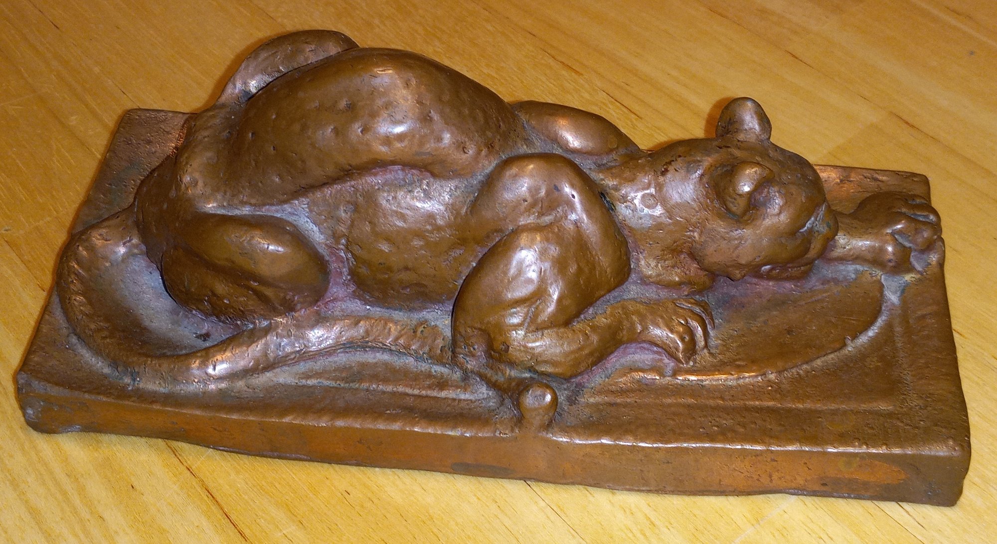 Antique Cool Crouching Leopard Bronze Statue #40850789 | Auctionninja.com