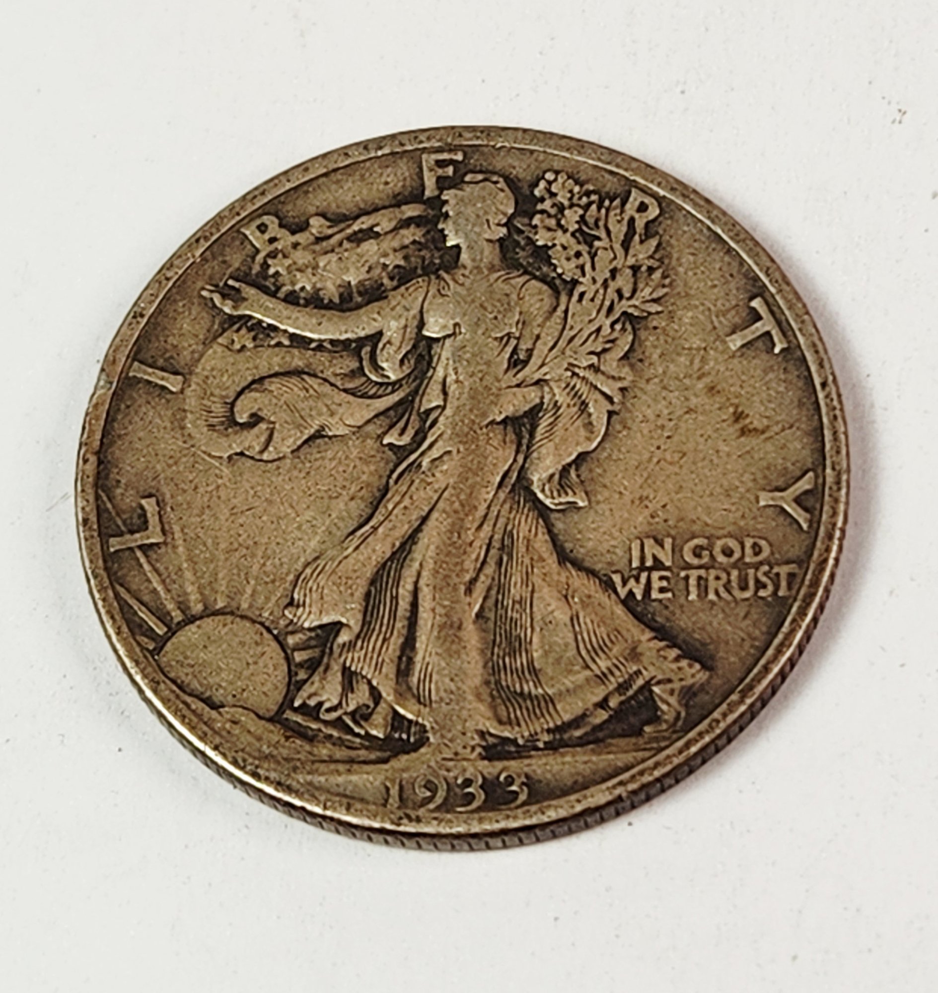 1933 - S Walking Liberty Silver Half Dollar (better Year Depression ...