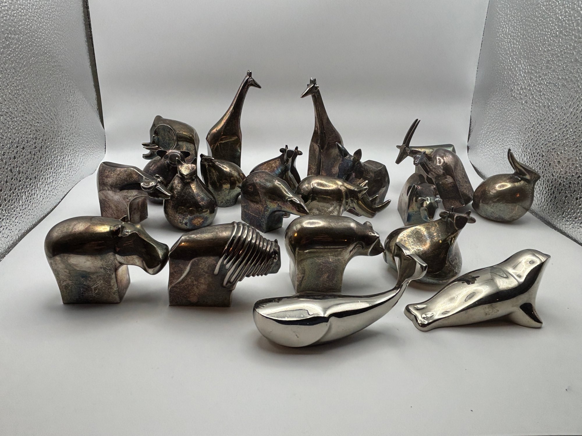 Rare Complete Dansk Silverplate Animal Collection 19 Sculptures By ...