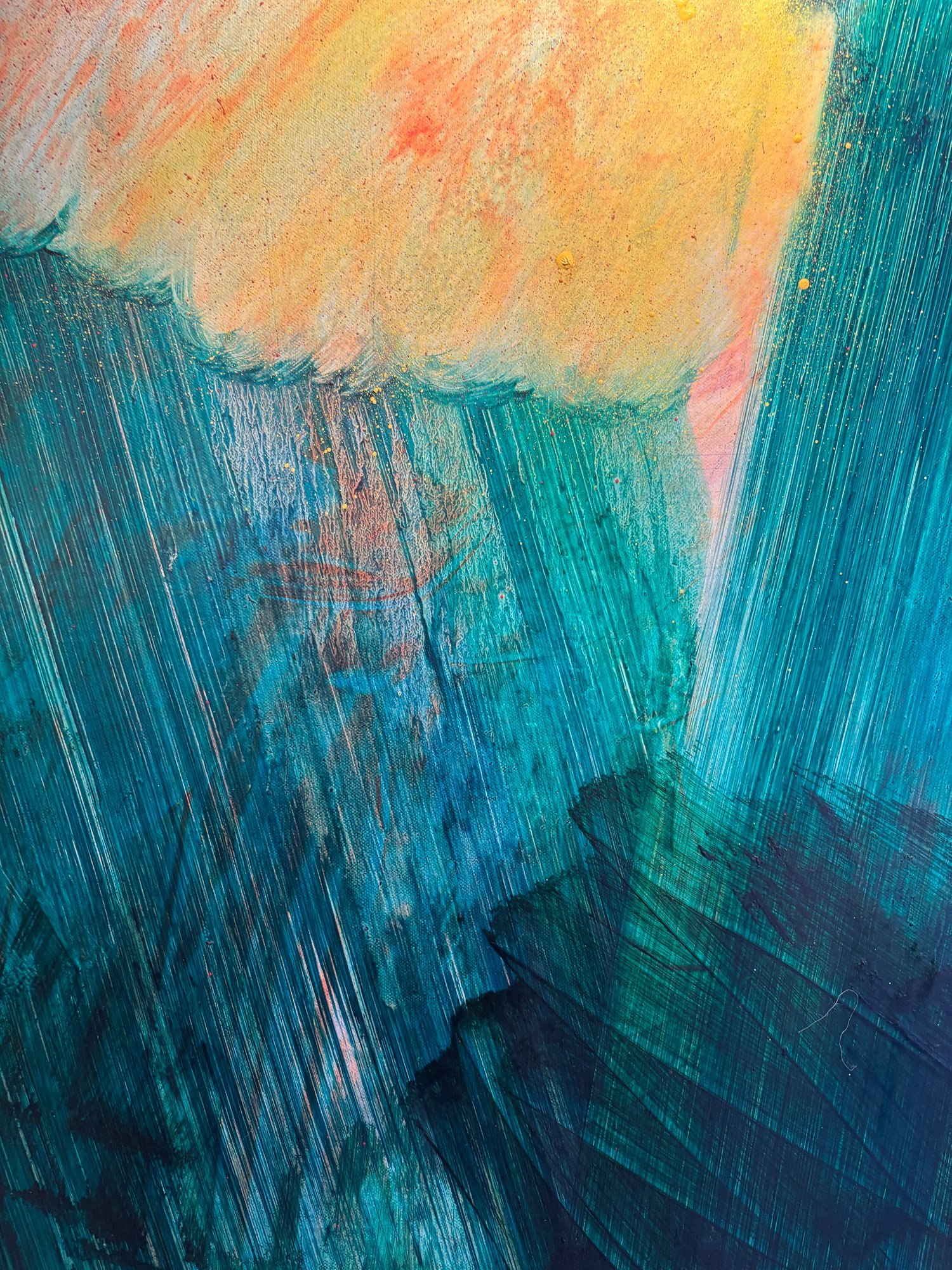 Matthew Fischer (b. 1970) Monumental Abstract Oil Painting, 70 X 63 In ...