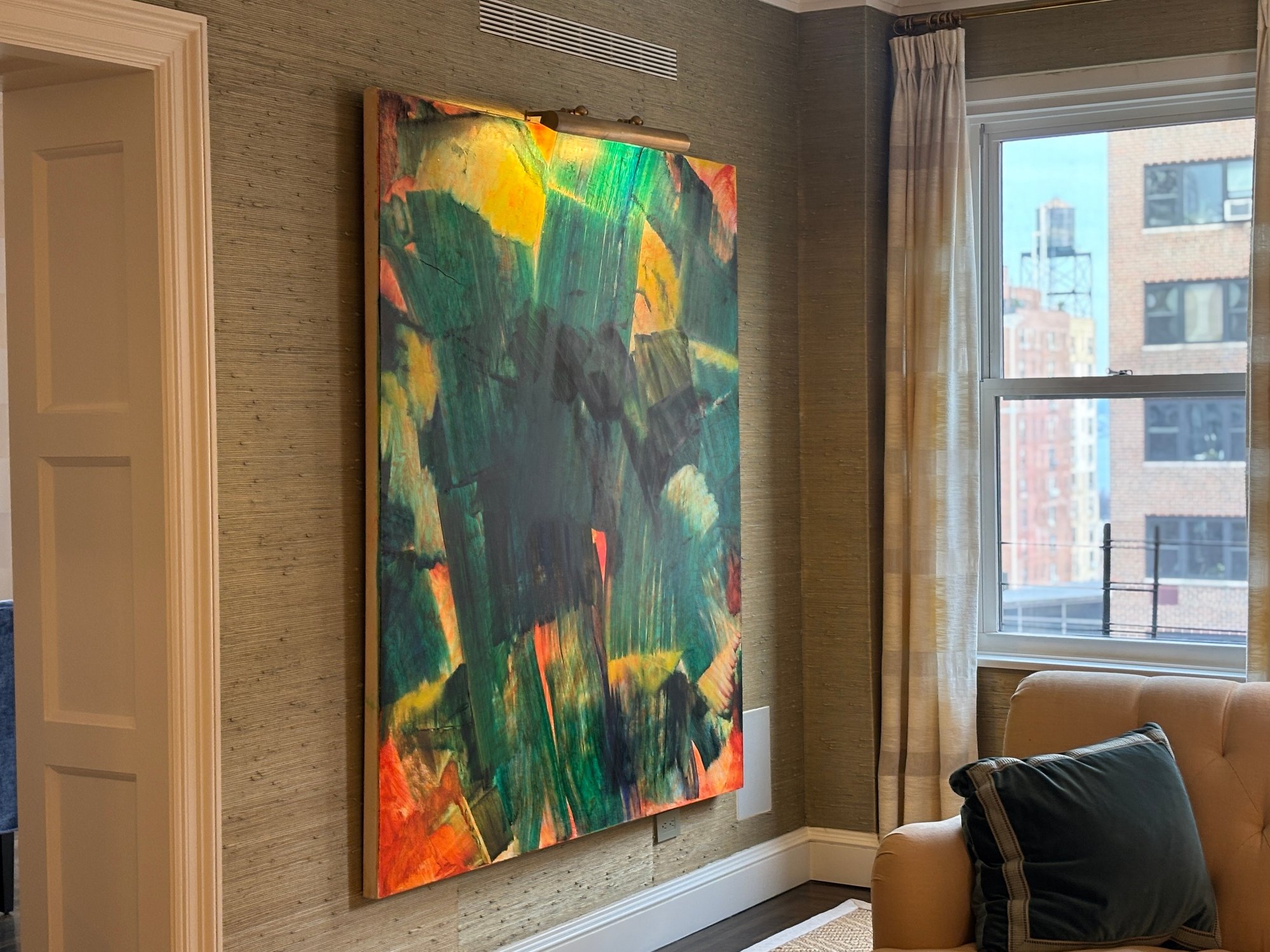 Matthew Fischer (b. 1970) Monumental Abstract Oil Painting, 70 X 63 In ...