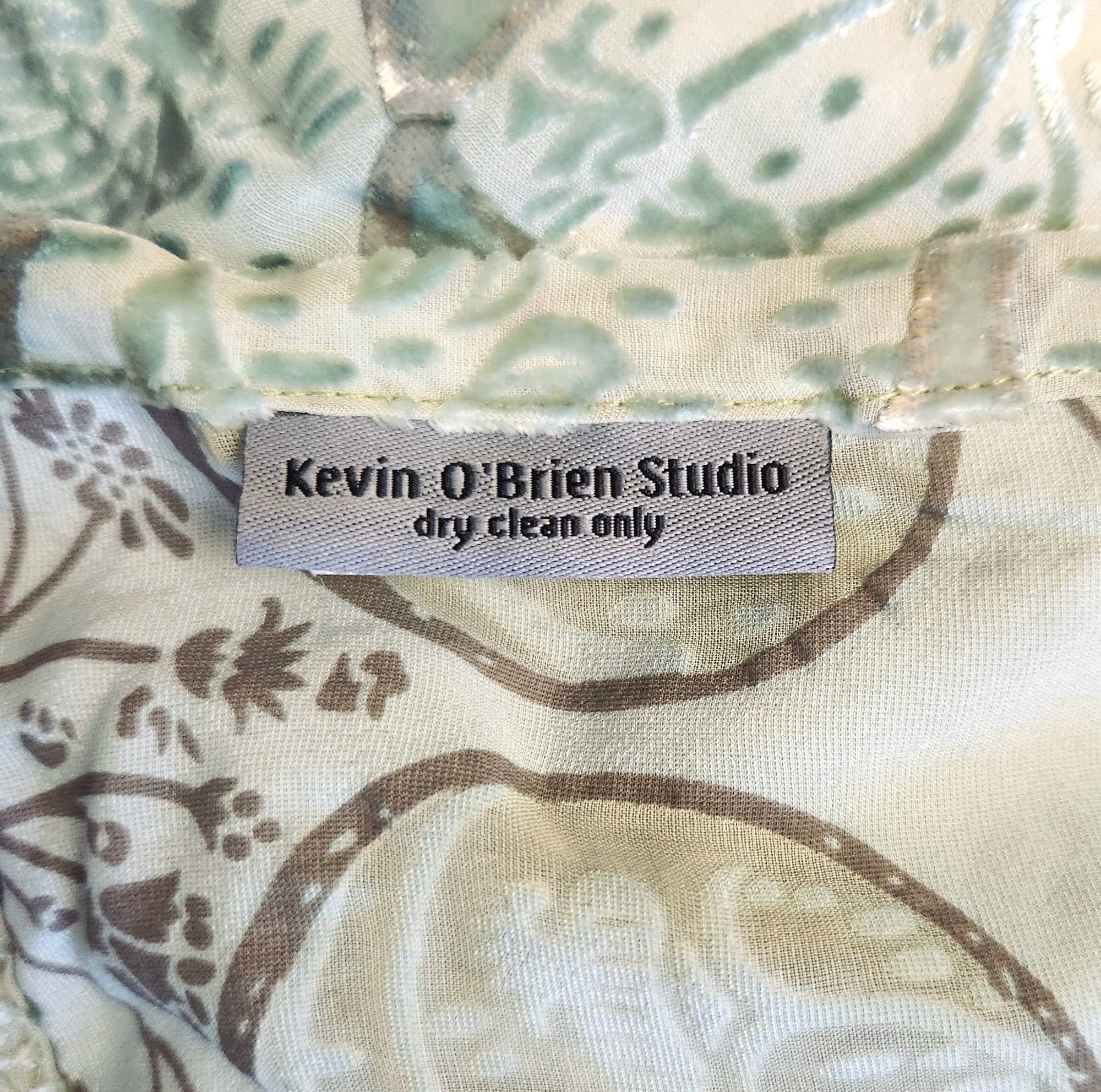 Kevin O'Brien Studio Green & Teal Silk Velvet Devore Drapery Panels (4 ...