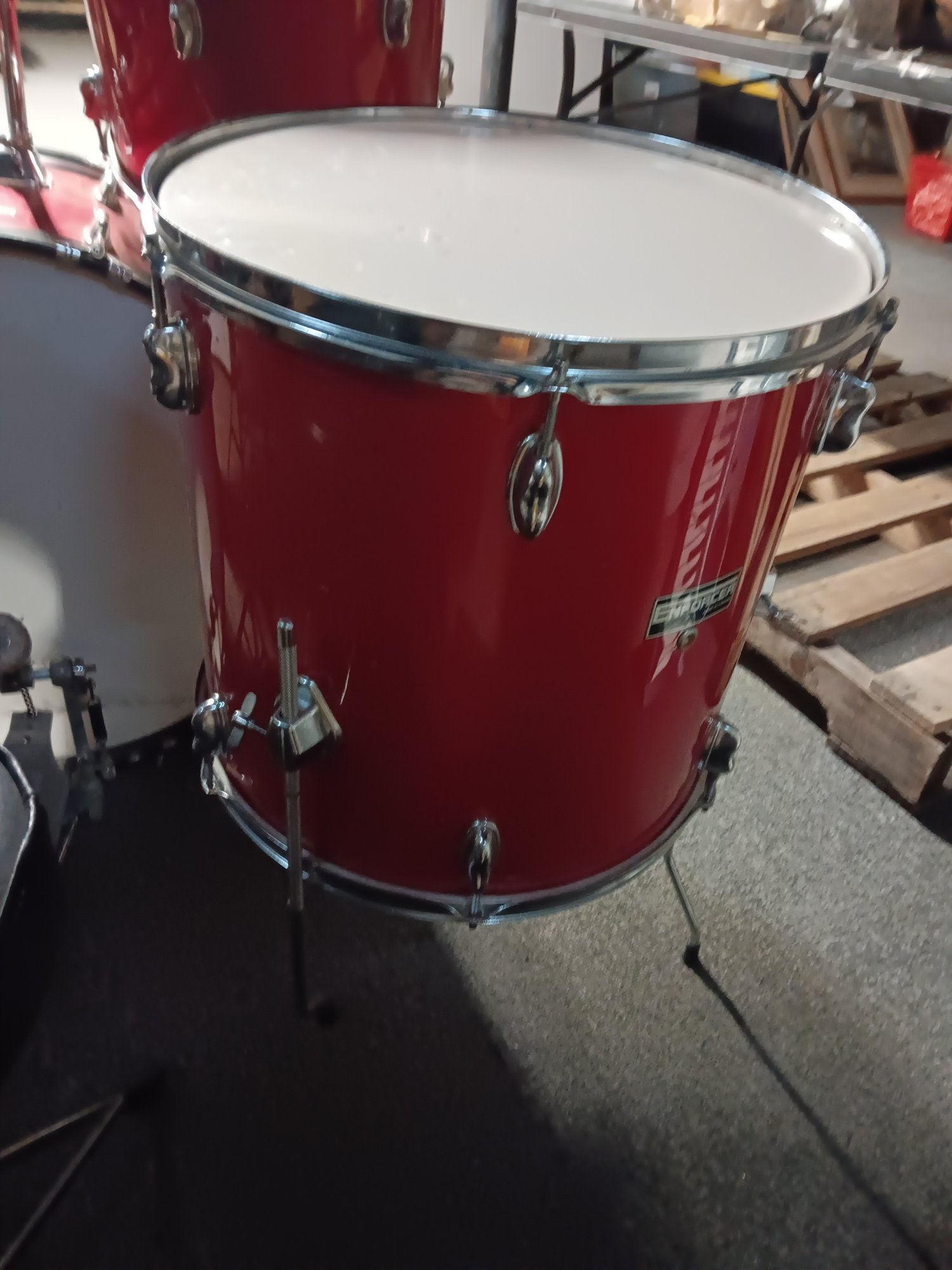 Enforcer Model Drum Set In Red With Bass, Tom-toms, Chrome Snare & More ...