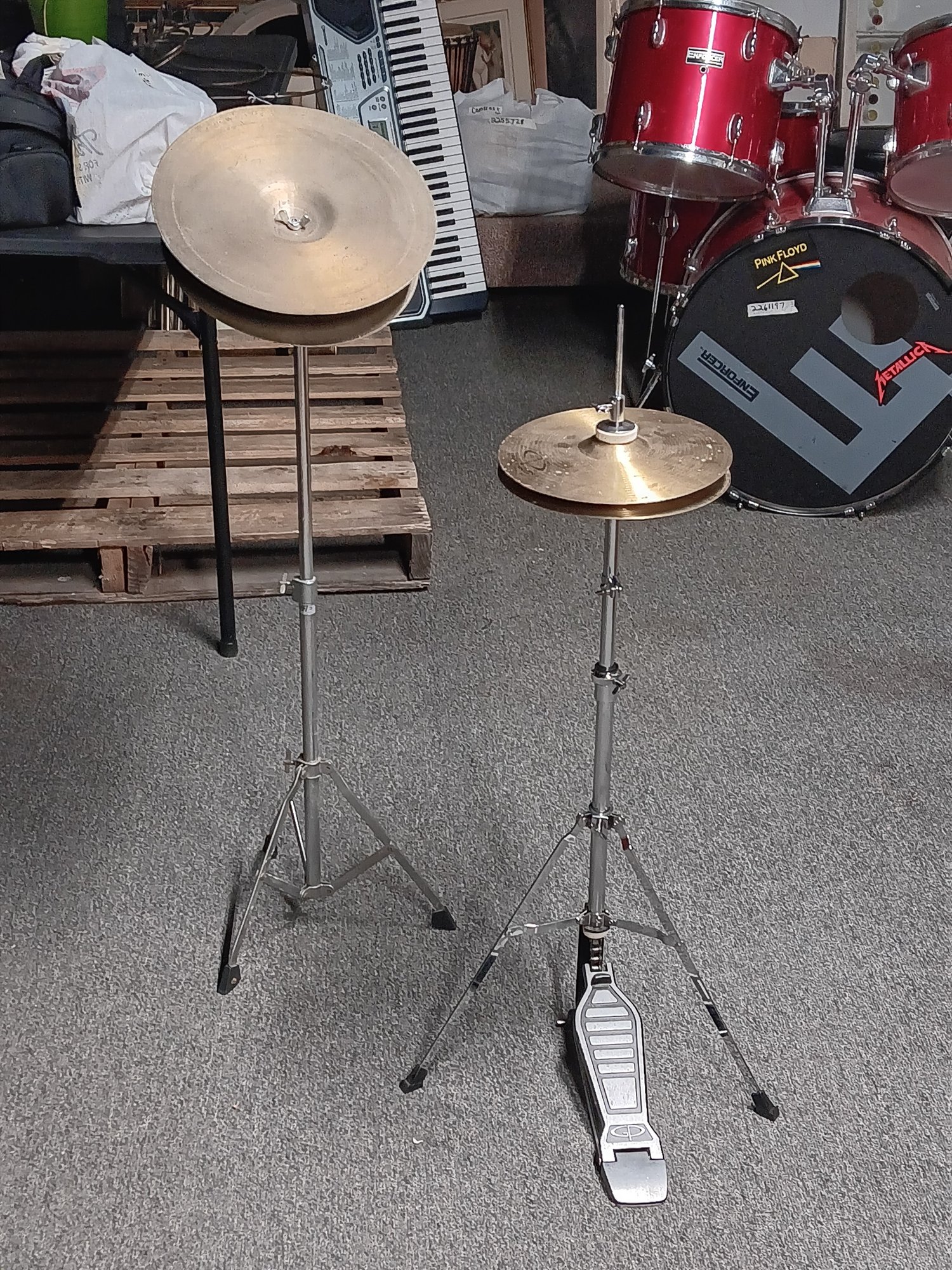 Enforcer Model Drum Set In Red With Bass, Tom-toms, Chrome Snare & More ...
