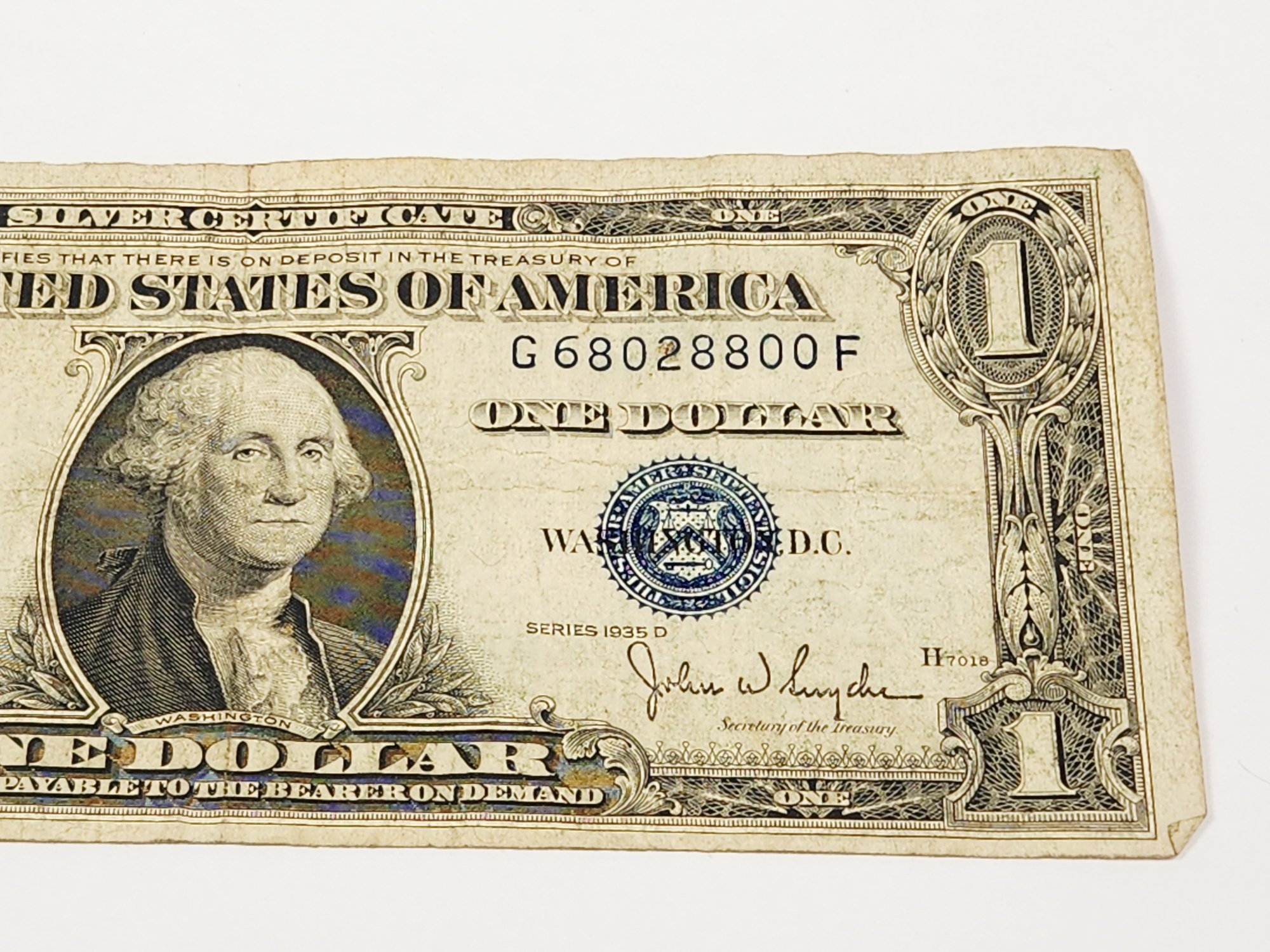 1935 $1 Dollar Blue Seal Silver Certificate -- No In God We Trust Cool ...