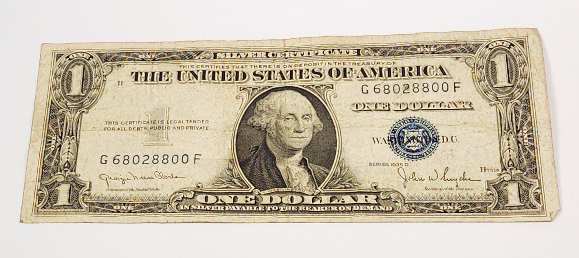 1935 $1 Dollar Blue Seal Silver Certificate -- No In God We Trust Cool ...