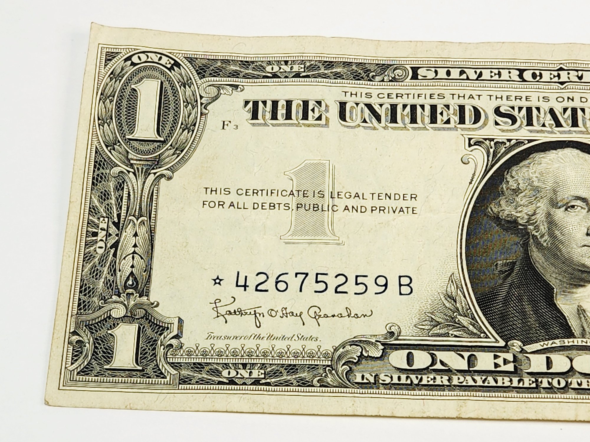 1957 $1 Dollar Blue Seal Silver Certificate *STAR NOTE Bill / Note ...
