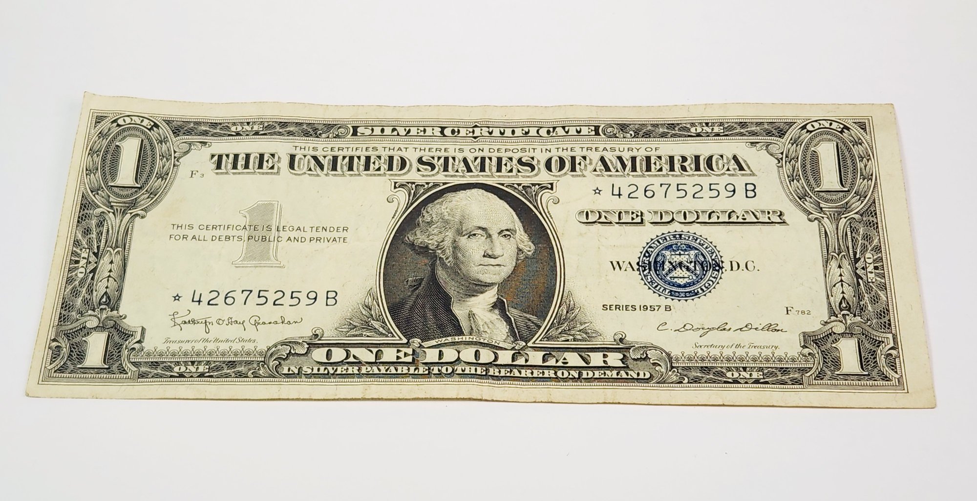1957 $1 Dollar Blue Seal Silver Certificate *STAR NOTE Bill / Note ...
