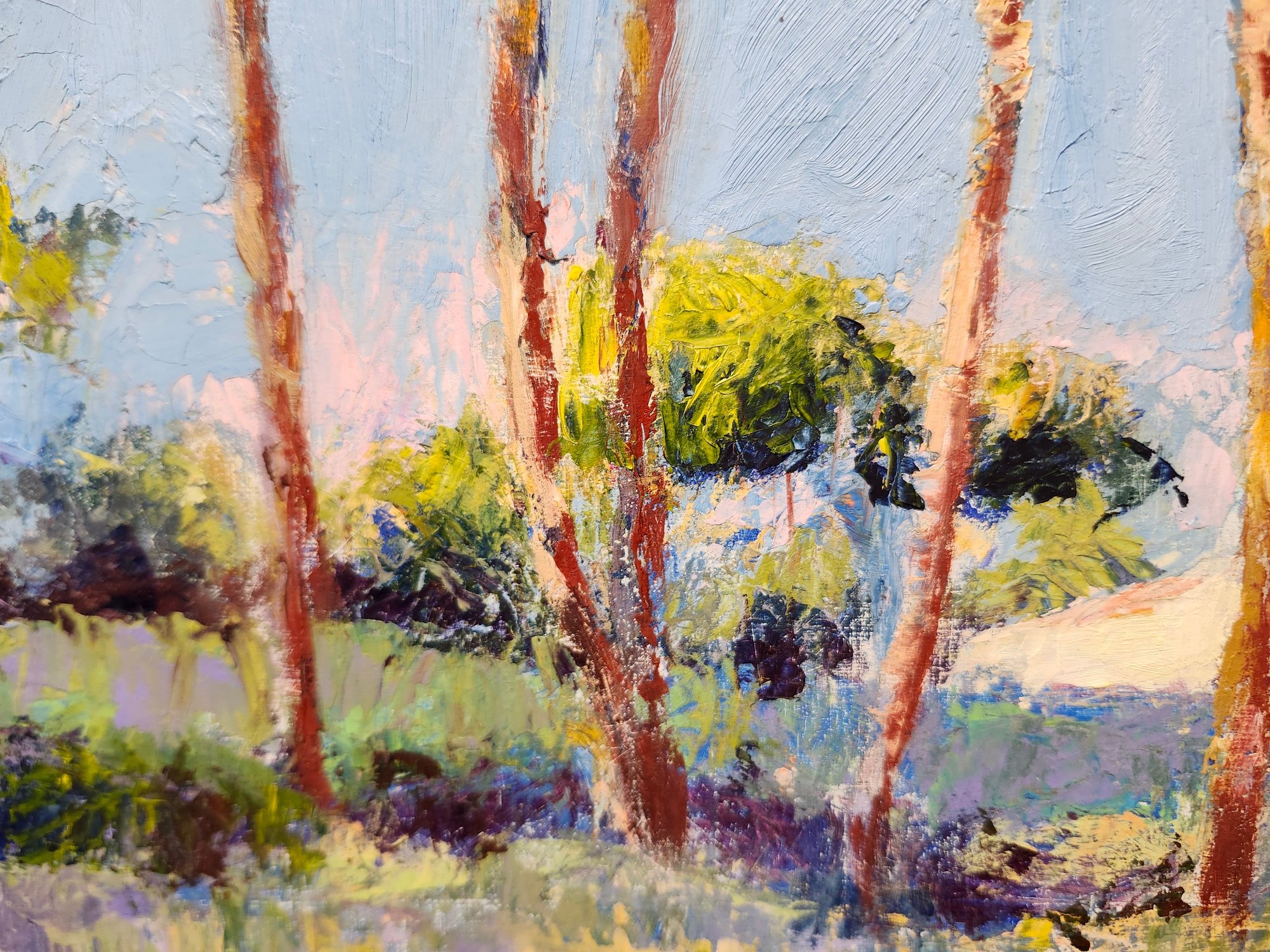 Sunlit Grove - Colorful Landscape Painting By Joan Jardine #40877953 ...