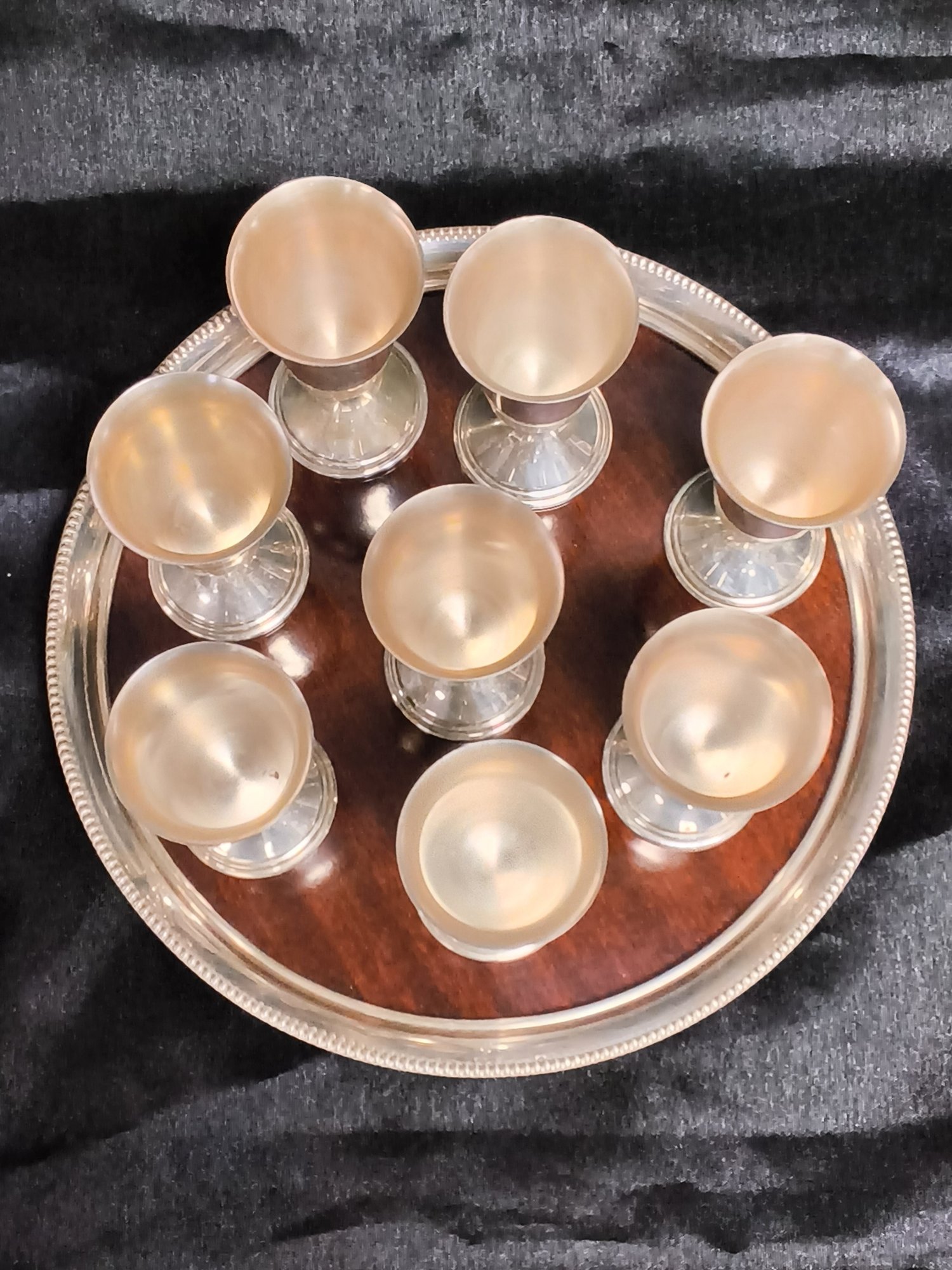Unused Vtg. Set: Revere Sterling Silver & Formica Serving Tray & 6 ...