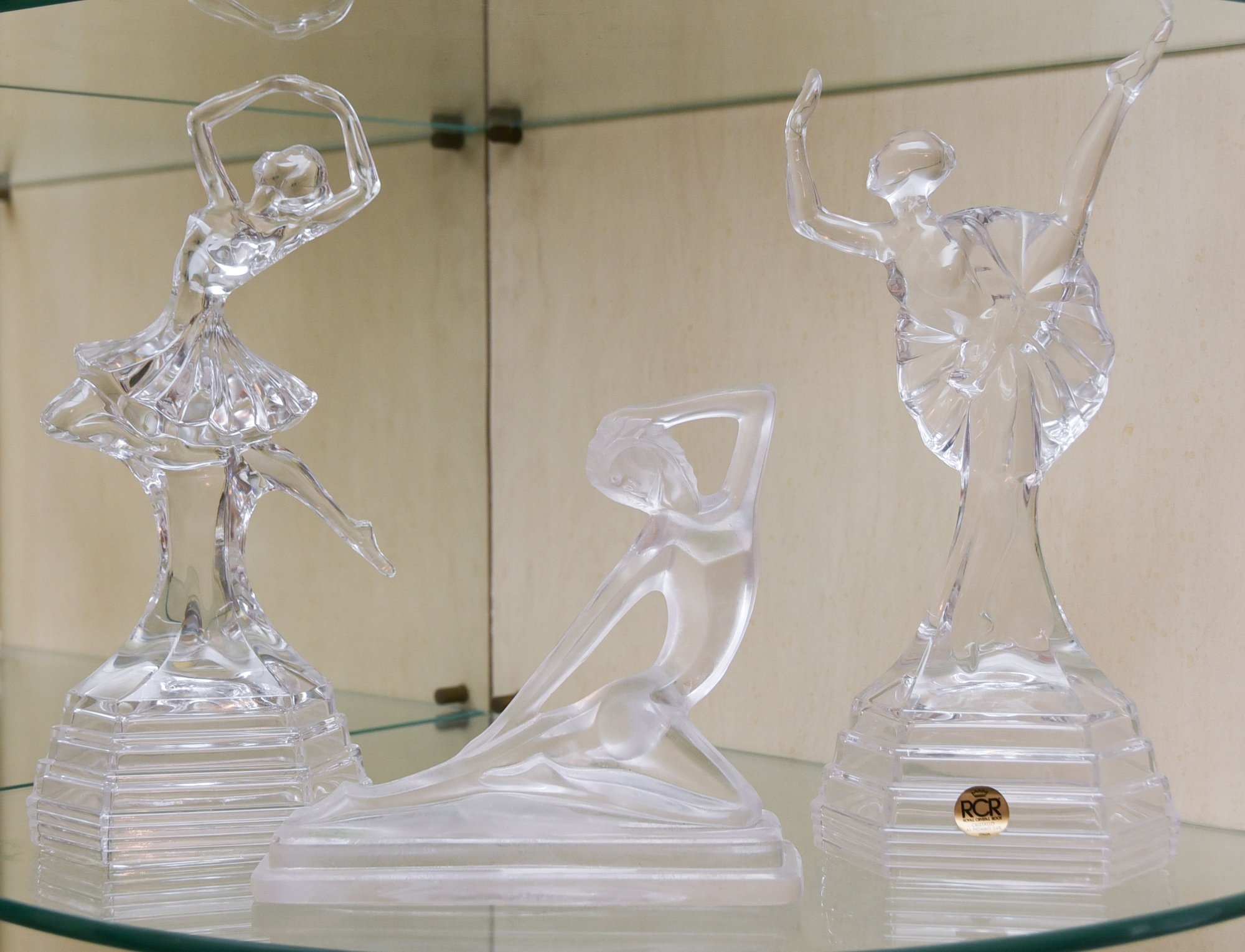 (3) Crystal Cut Glass Dancer Sculptures #2043857 | Auctionninja.com