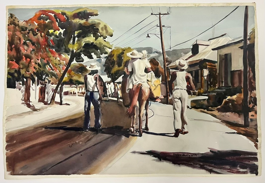Steven Horvath Original, Men Walking With A Horse #2169308 ...
