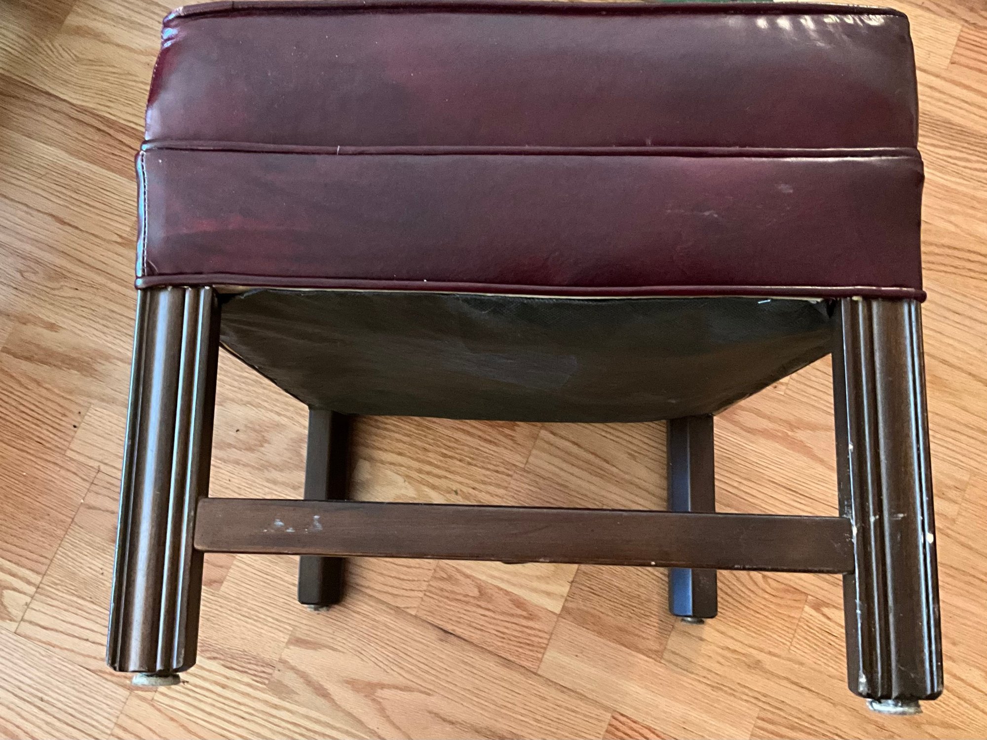 Vintage Ethan Allen Georgian Burgundy Red Leather Wingback Chair With ...