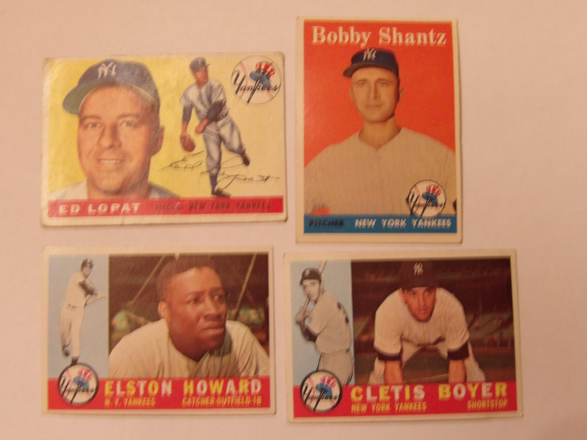 Boyer, Shantz, Lopat, Howard 4 Cards #2038254 | Auctionninja.com