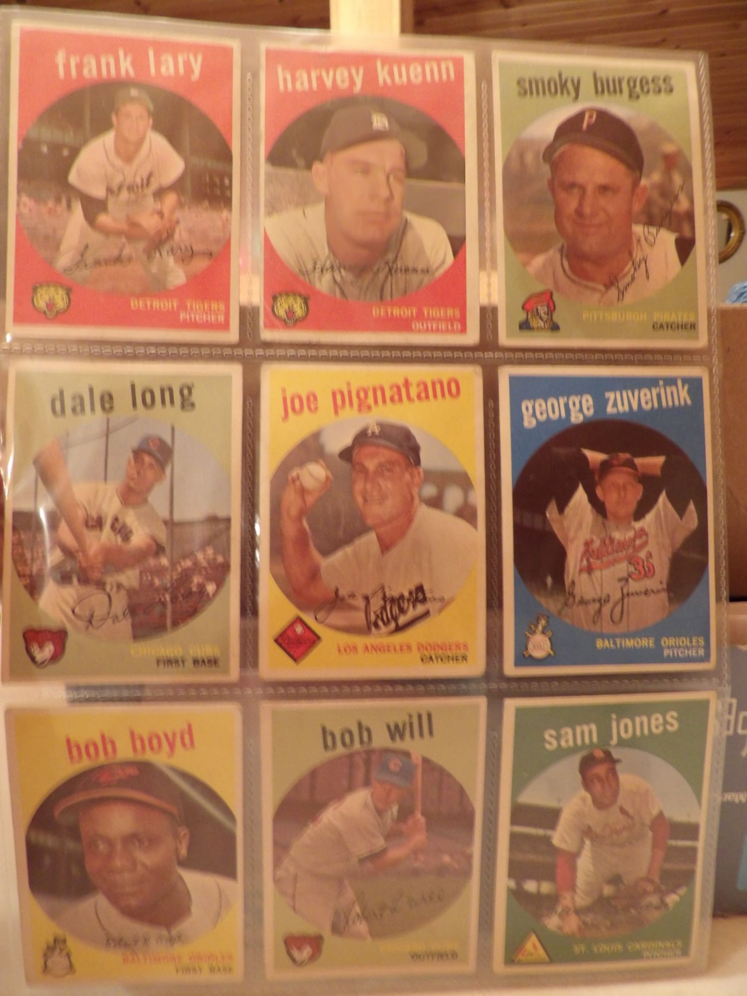 9 Cards Including Kuenn, Burgess, Bob Boyd, Sam Jones And Others ...