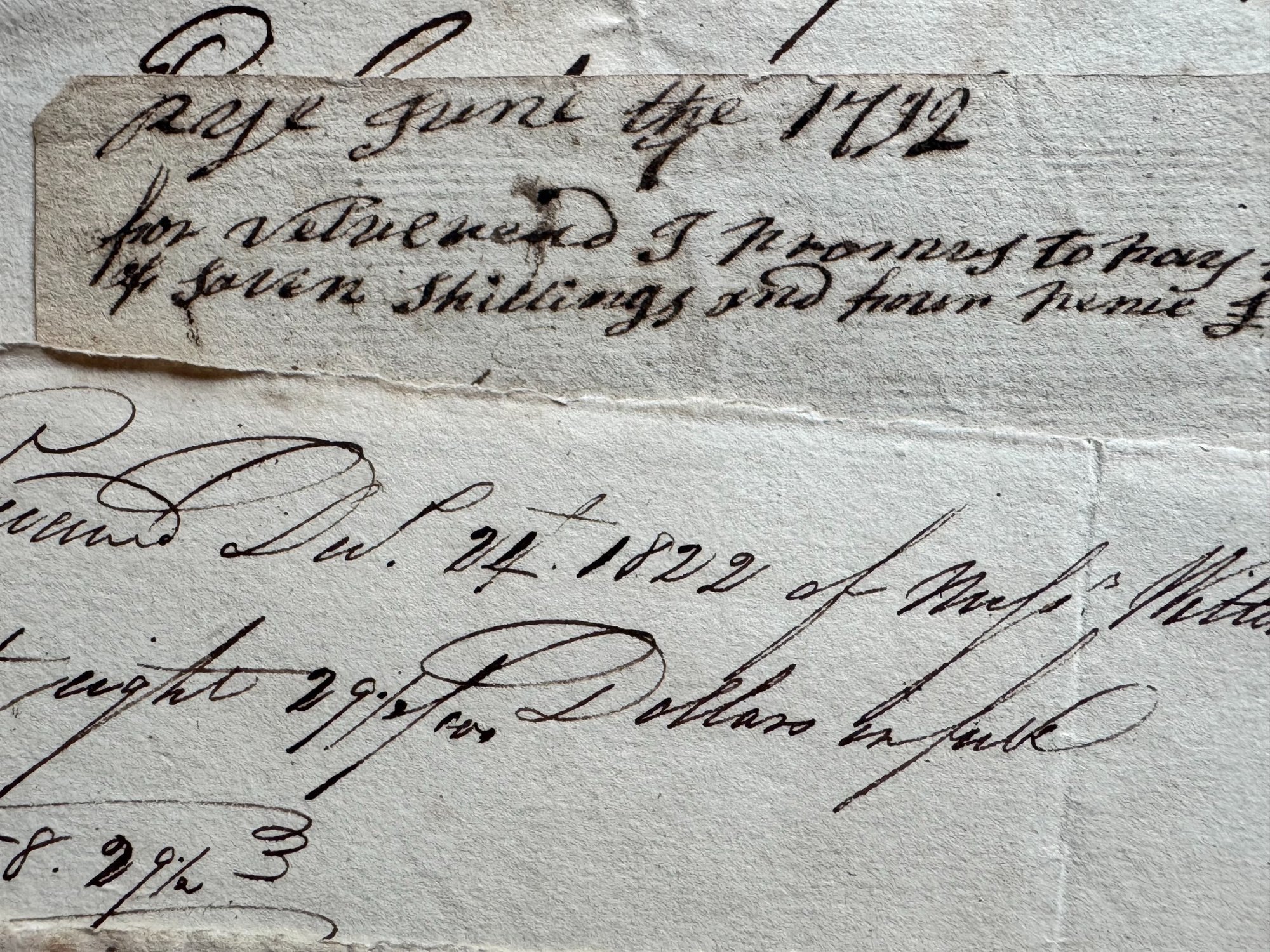 Group Of Early 19th-Century Handwritten Receipts & Promissory Notes ...