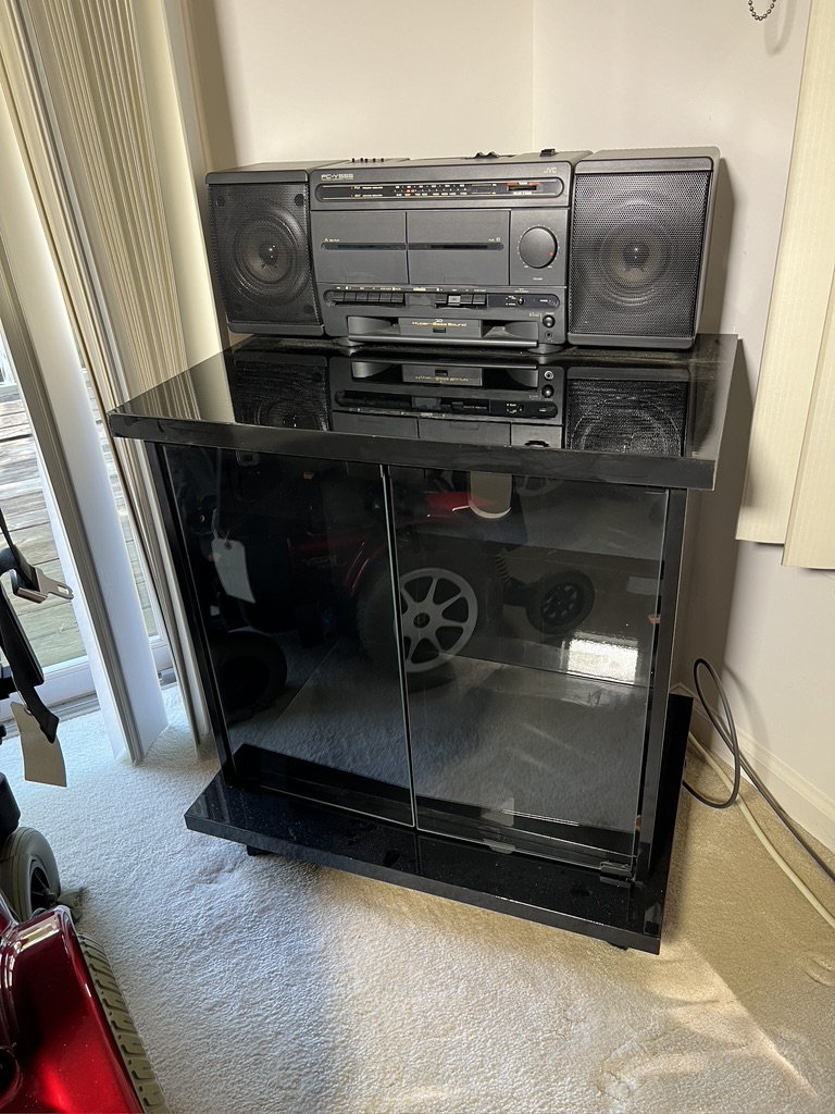 Stereo Cabinet & JVC PCY 555 Boom Box Double Tape Player #1894772 ...