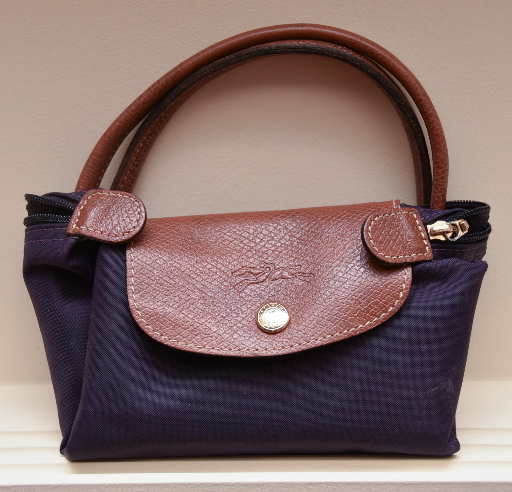 Longchamps Nylon Fold-up Tote Bag With Leather Handles #1954712 ...